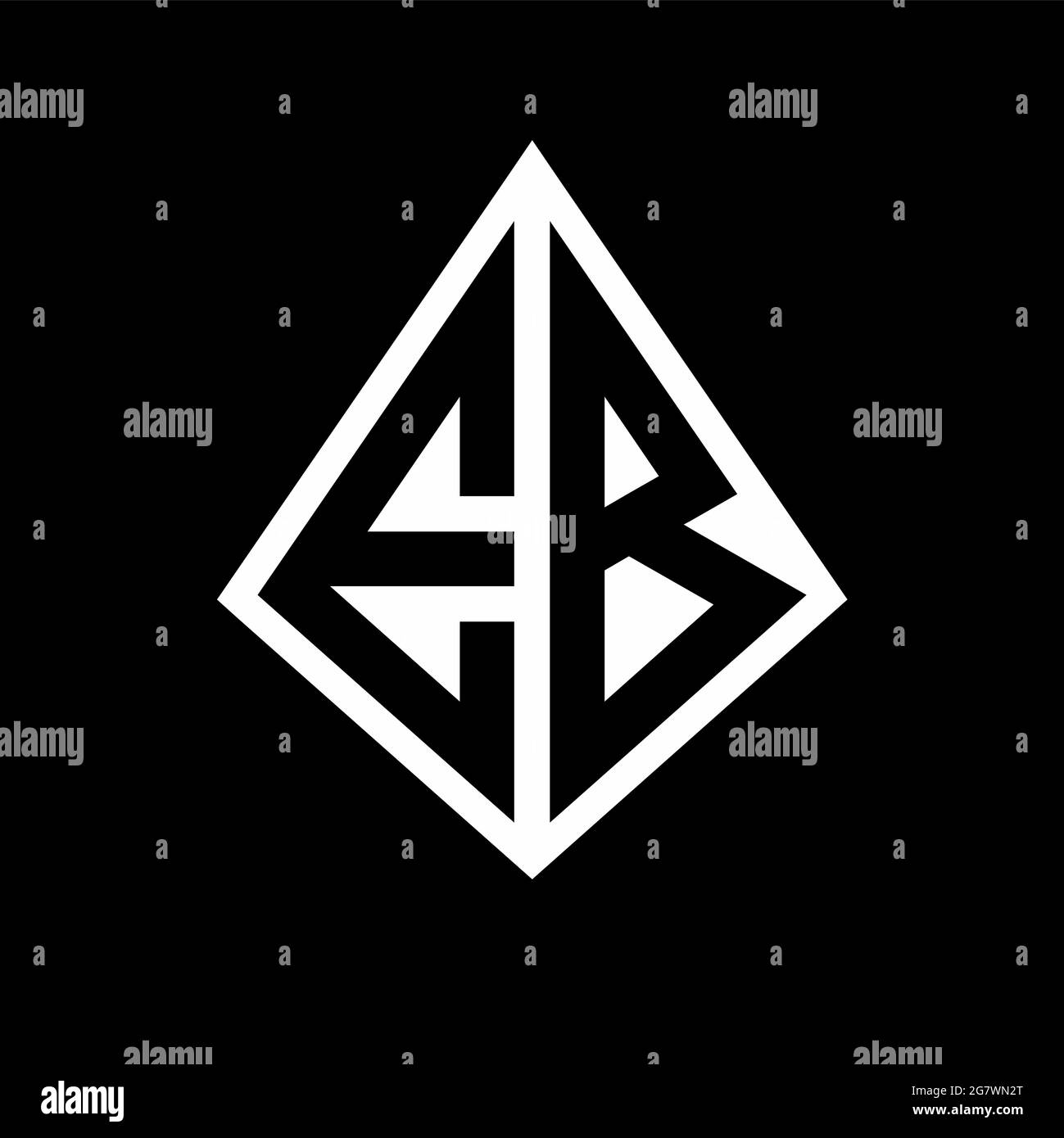 EB logo letters monogram with prisma shape design template vector icon ...