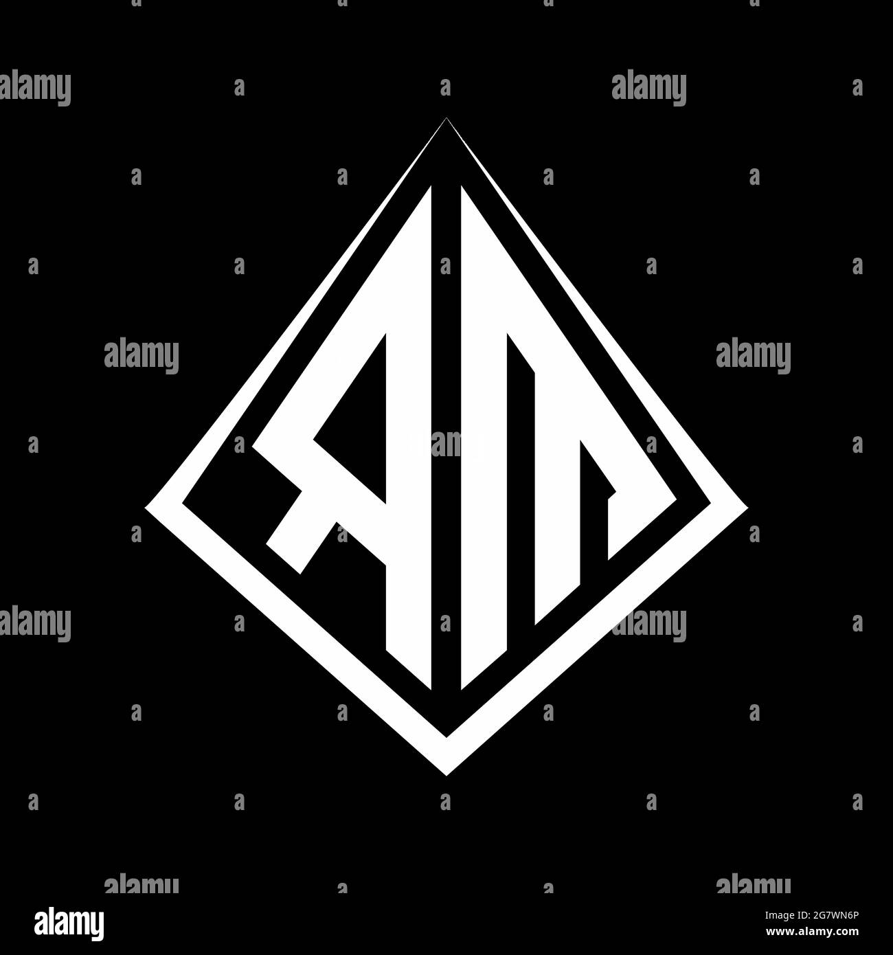 RM logo letters monogram with prisma shape design template vector icon ...