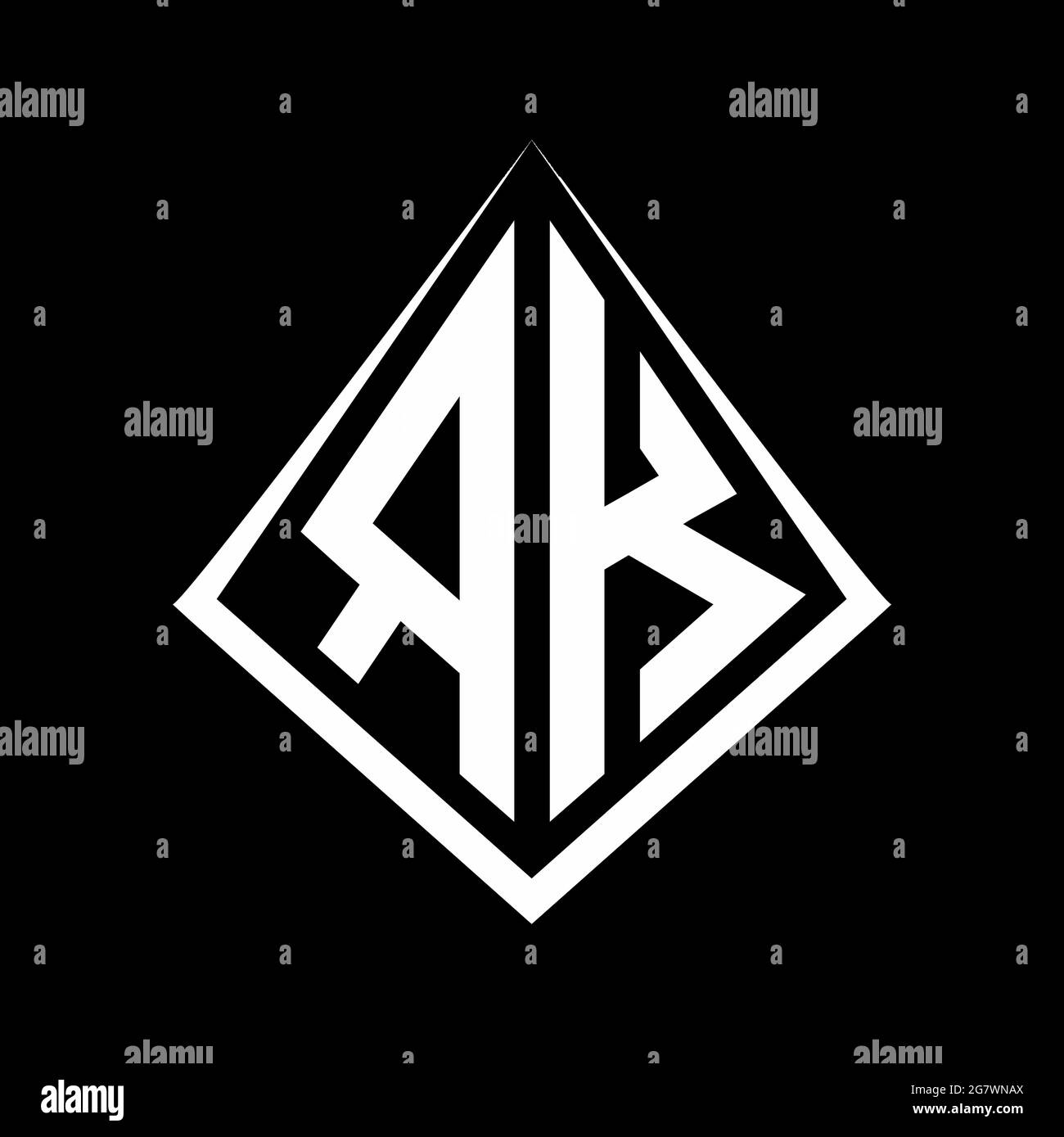 RK logo letters monogram with prisma shape design template vector icon ...