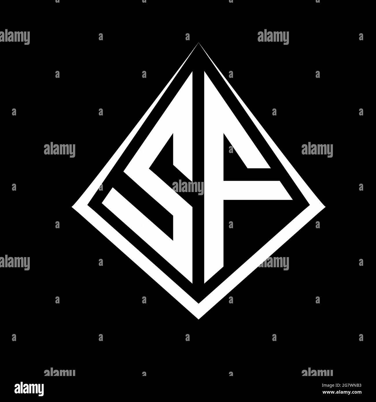 SF logo letters monogram with prisma shape design template vector icon ...