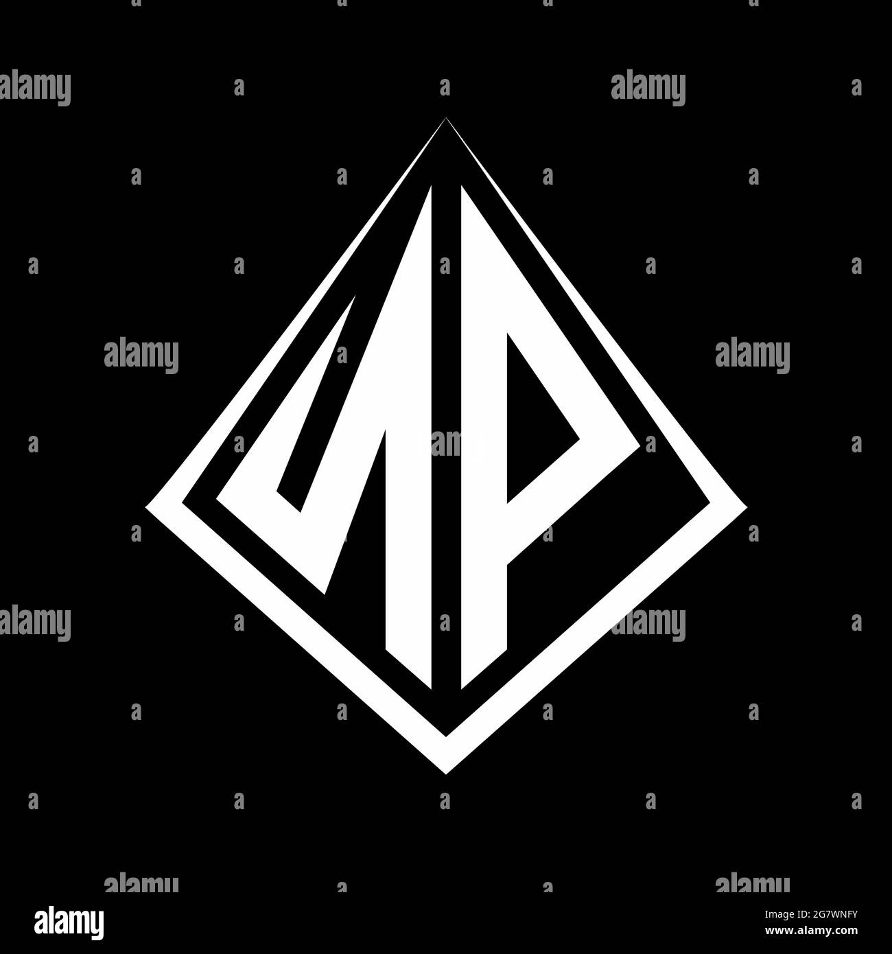 NP logo letters monogram with prisma shape design template vector icon ...