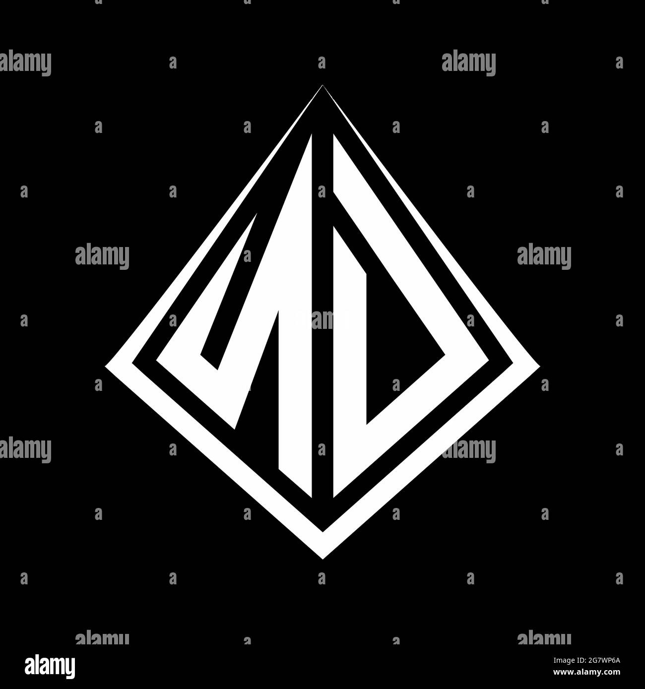 ND logo letters monogram with prisma shape design template vector icon ...