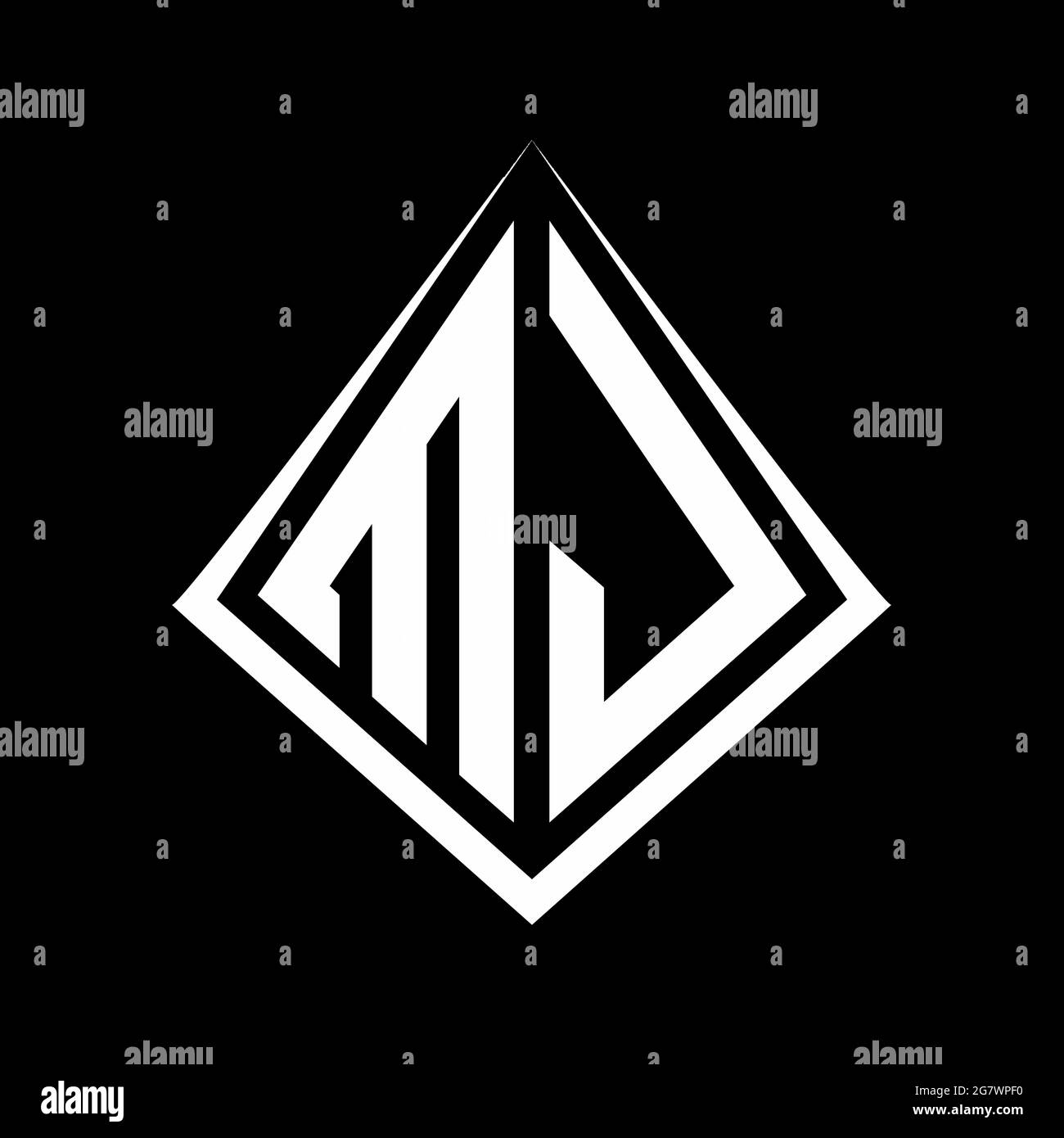MJ logo letters monogram with prisma shape design template vector icon ...