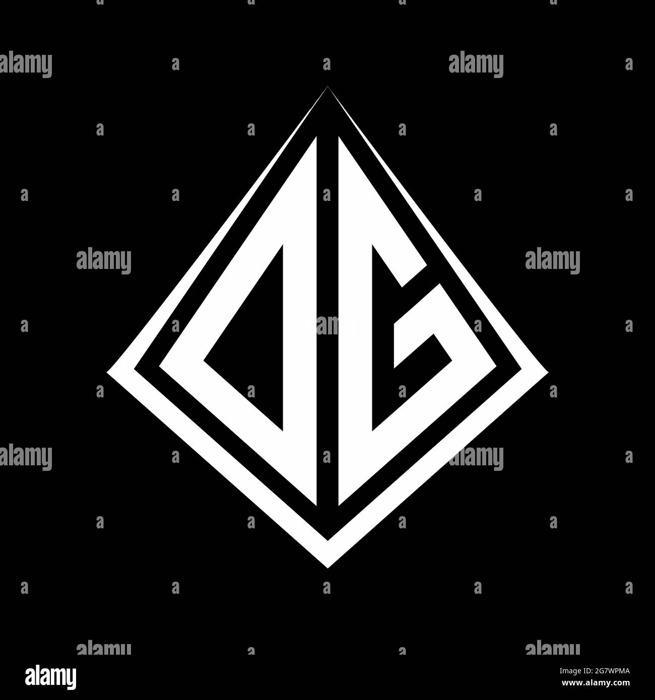 OG logo letters monogram with prisma shape design template vector icon ...