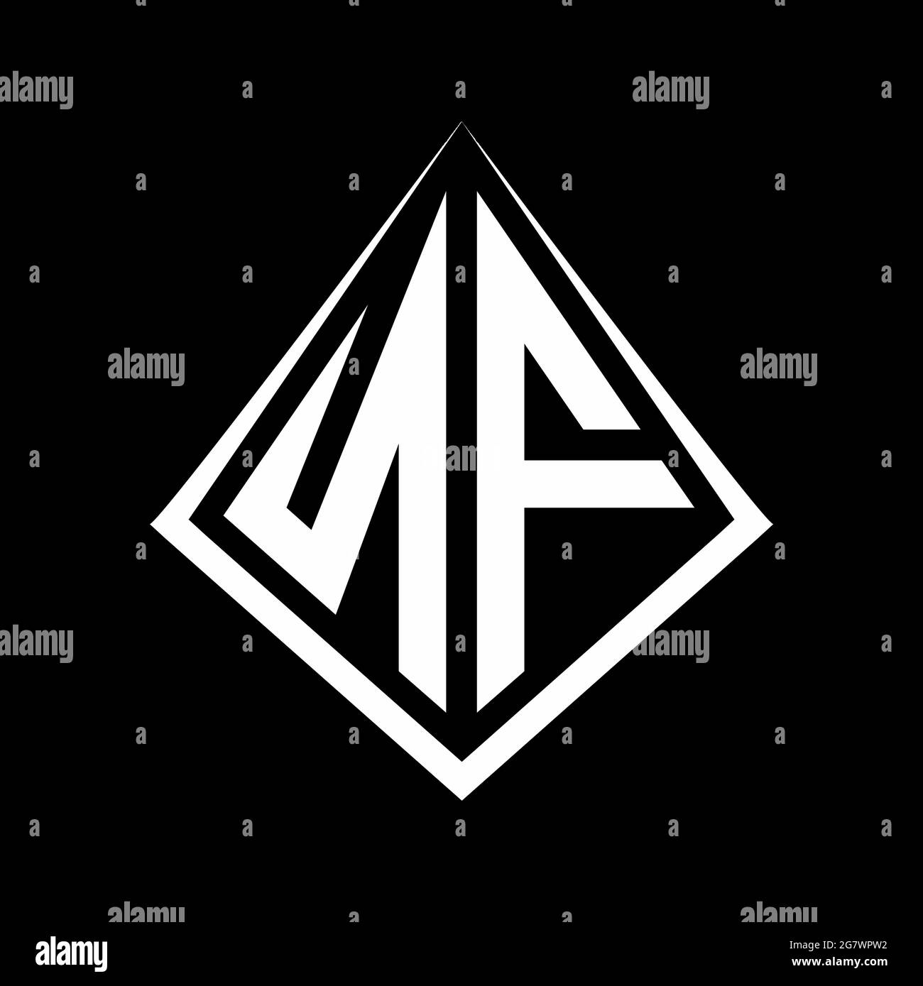 NF logo letters monogram with prisma shape design template vector icon ...