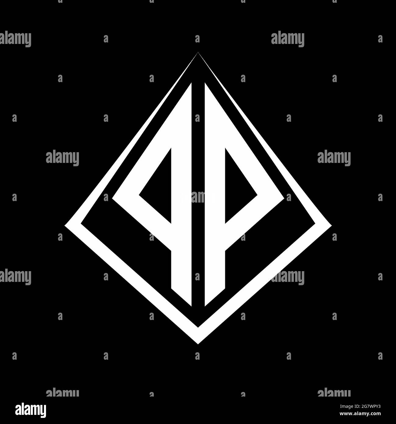 PP logo letters monogram with prisma shape design template vector icon ...