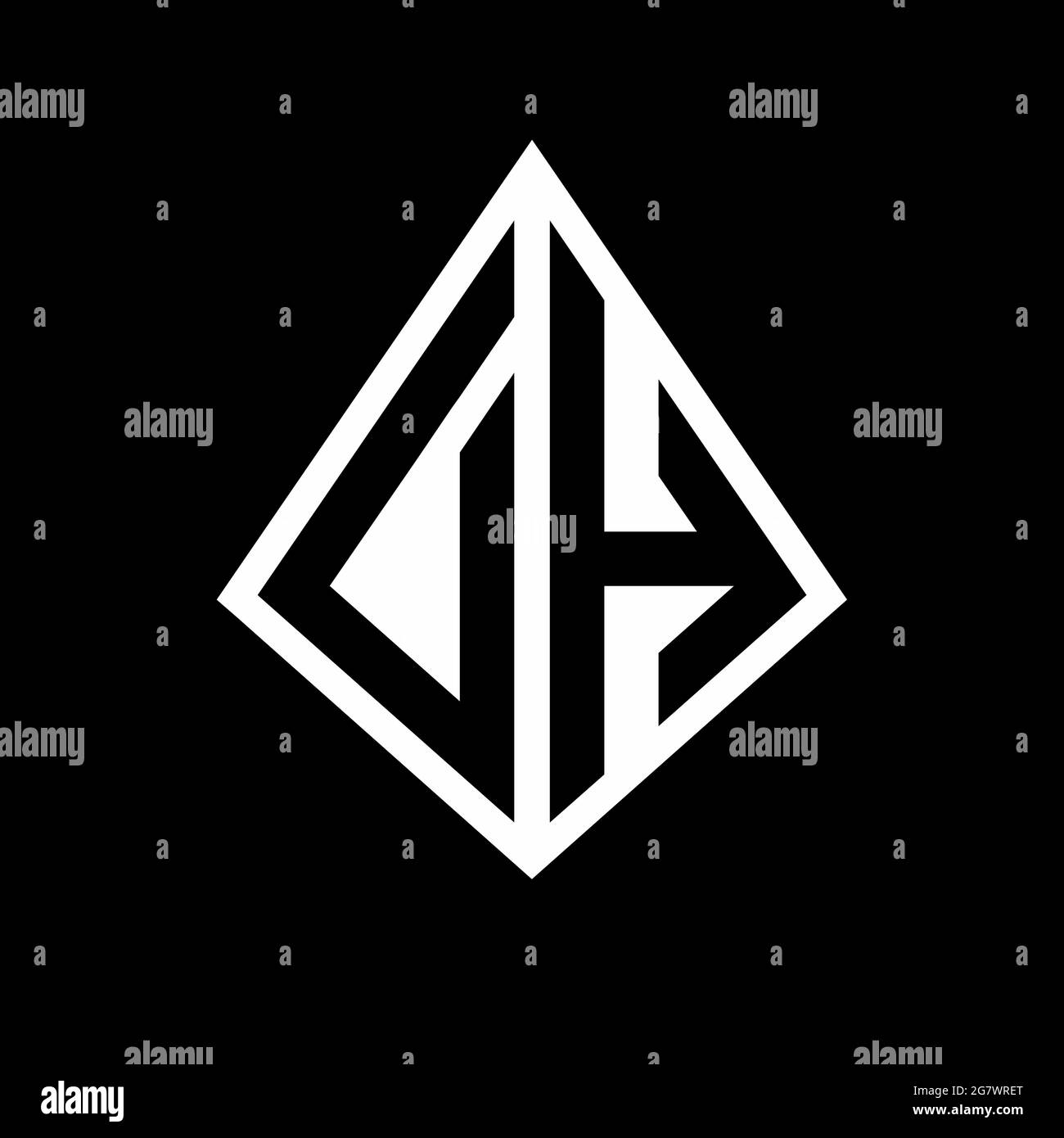 DH logo letters monogram with prisma shape design template vector icon ...