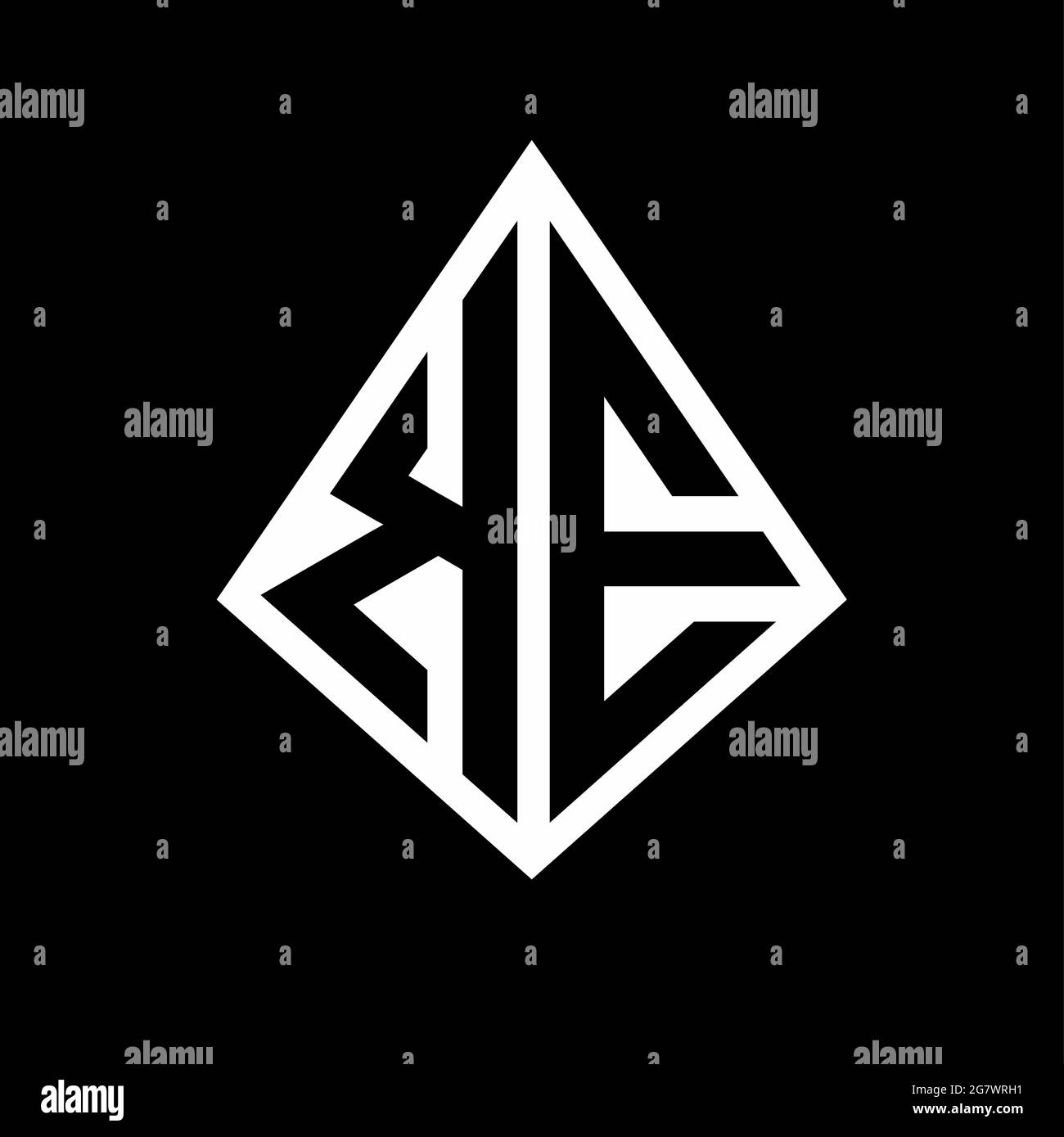 KE logo letters monogram with prisma shape design template vector icon ...