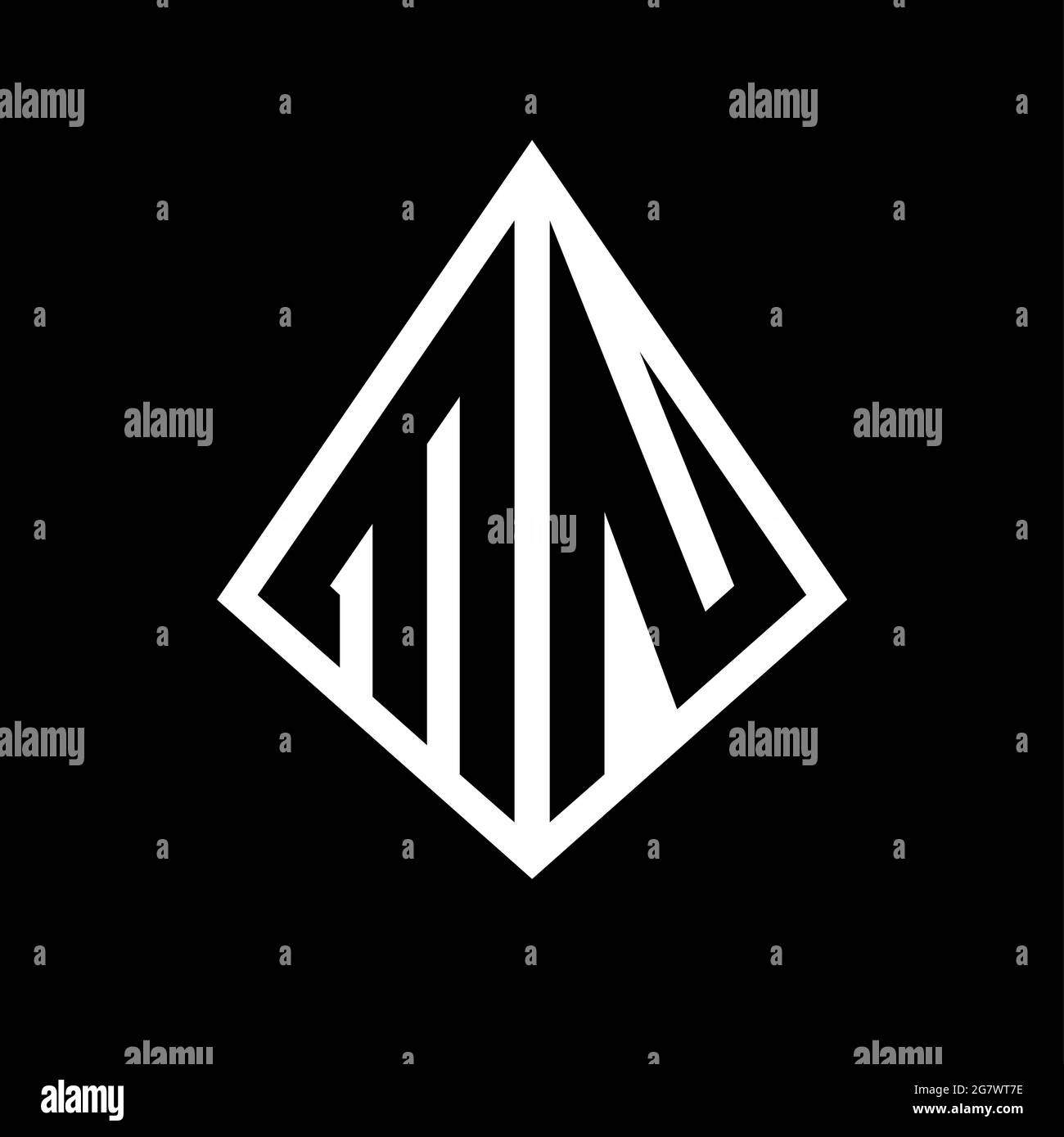 MN logo letters monogram with prisma shape design template vector icon ...