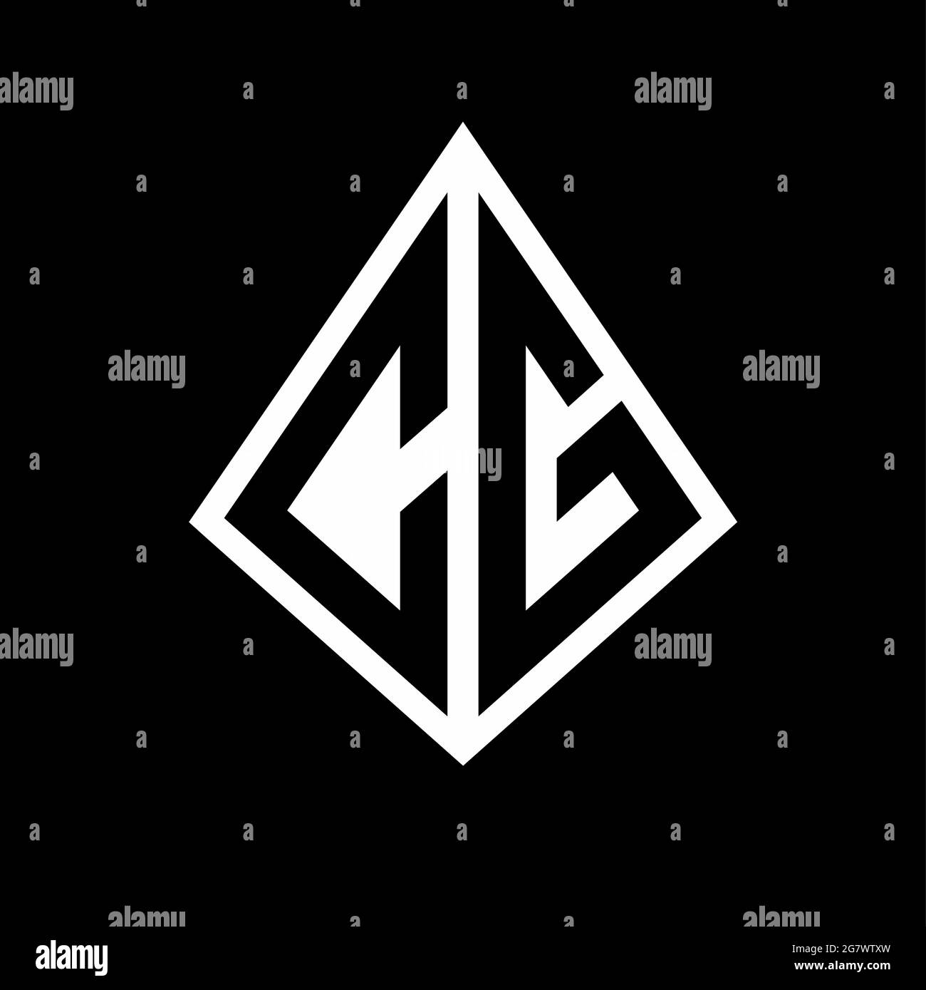 CG logo letters monogram with prisma shape design template vector icon ...