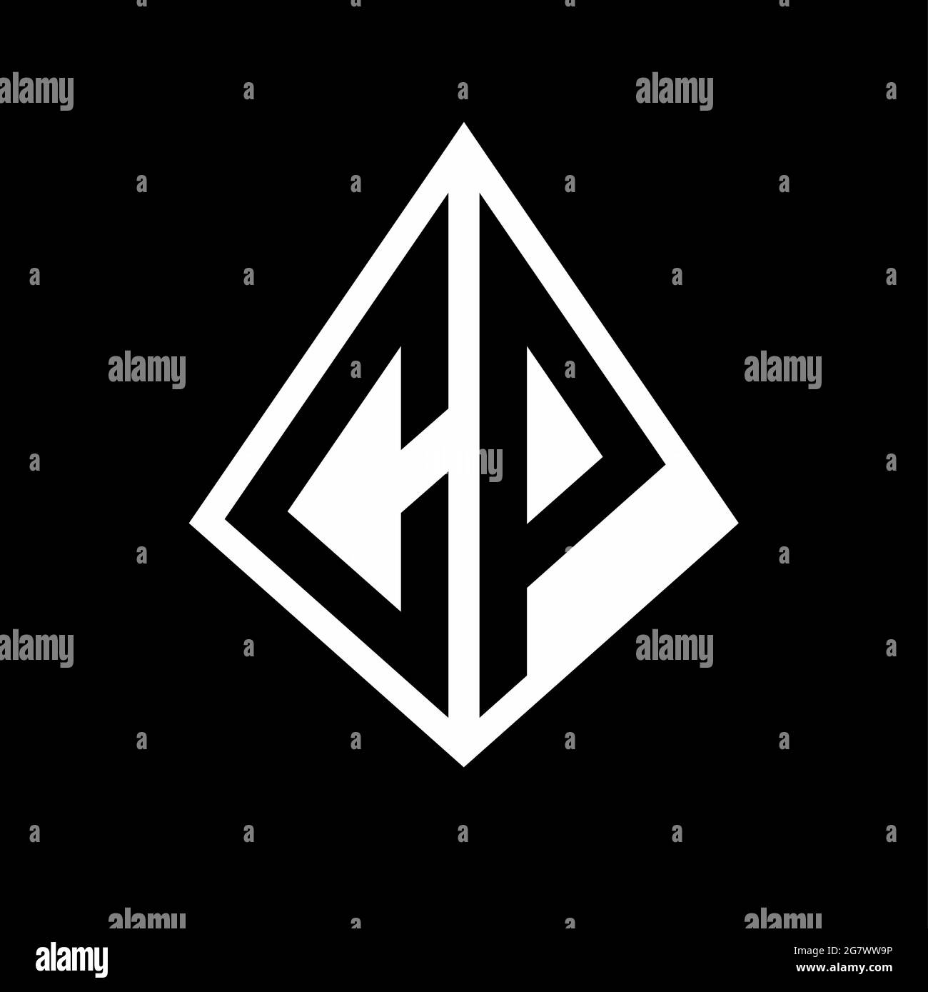 CP logo letters monogram with prisma shape design template vector icon ...