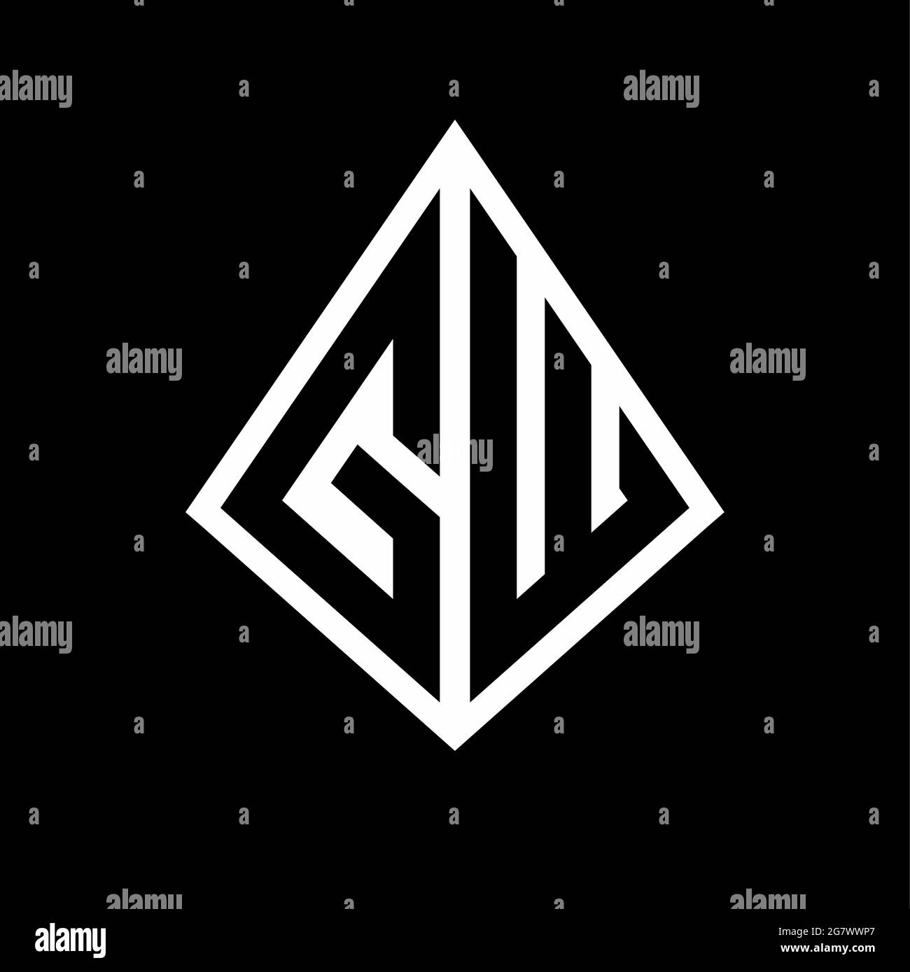 GW logo letters monogram with prisma shape design template vector icon ...