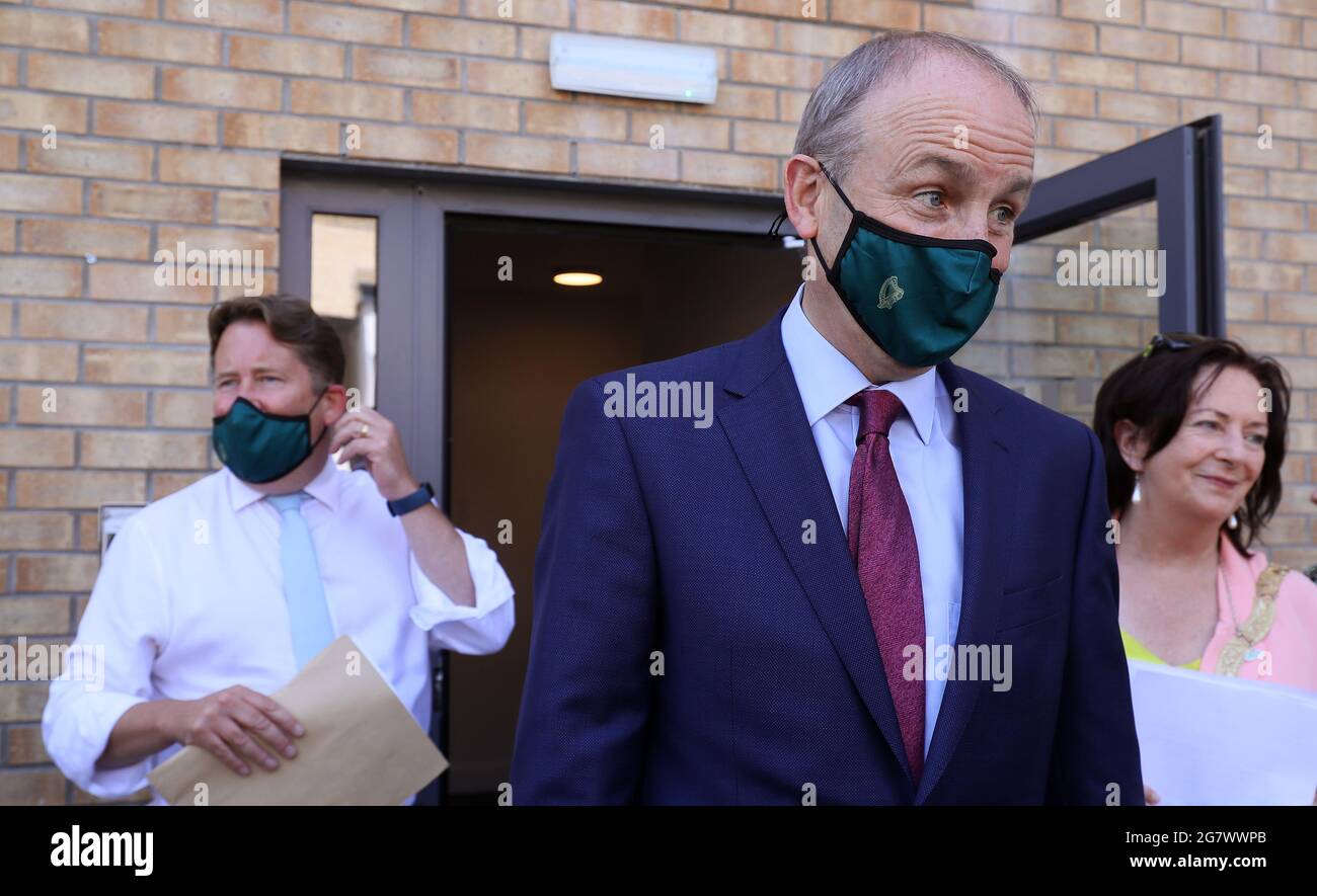 Taoiseach Micheal Martin (centre) with Minister for Housing Darragh O ...
