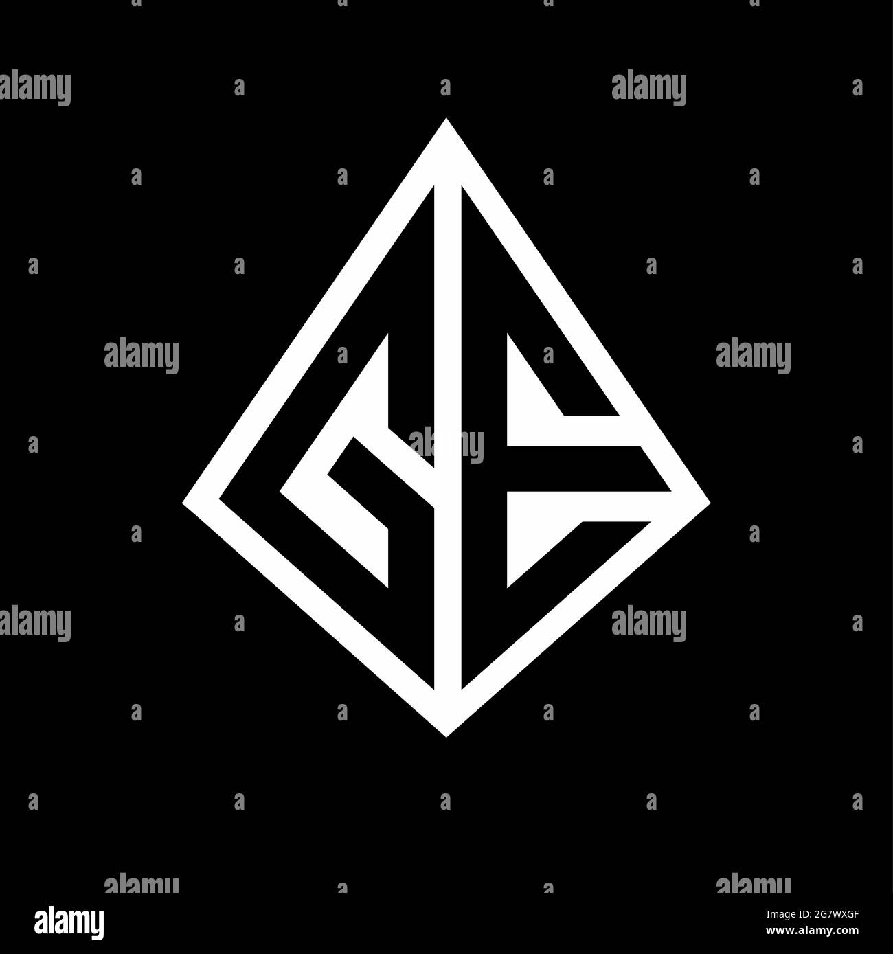 GE logo letters monogram with prisma shape design template vector icon ...