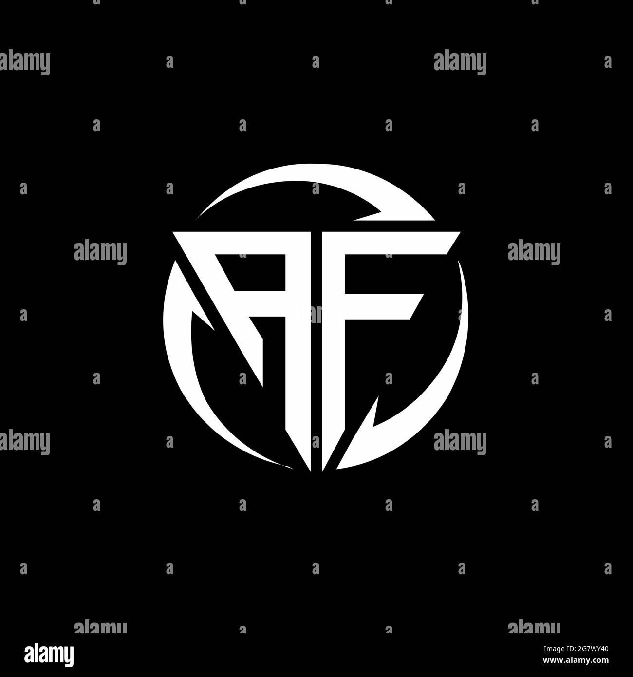 AF logo with triangle shape and circle rounded design template isolated ...