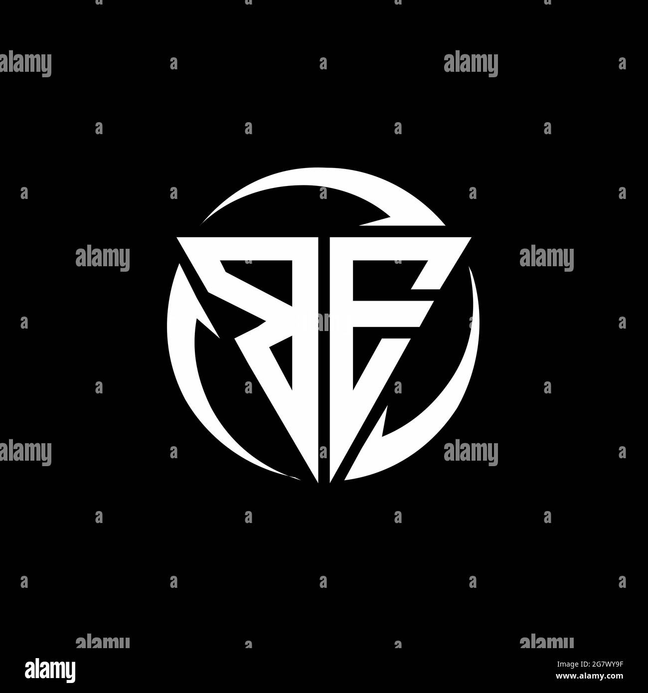 BE logo with triangle shape and circle rounded design template isolated ...