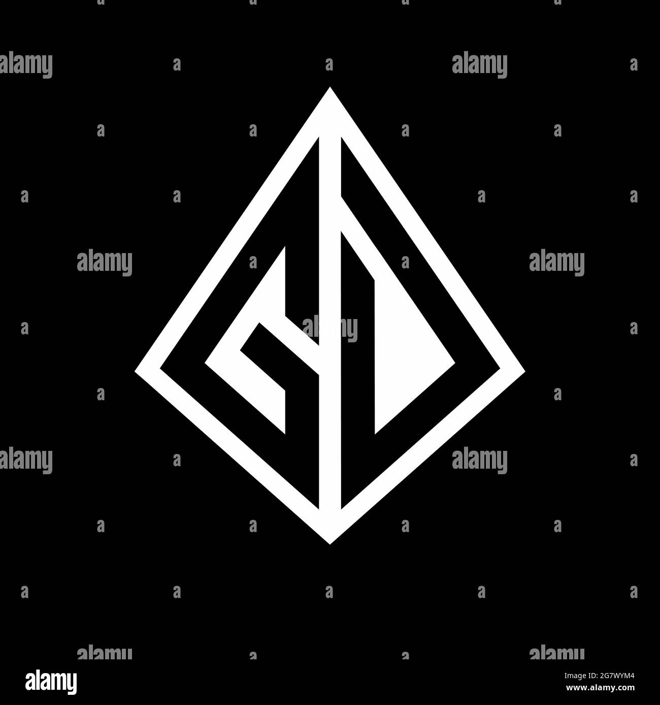 GD logo letters monogram with prisma shape design template vector icon ...