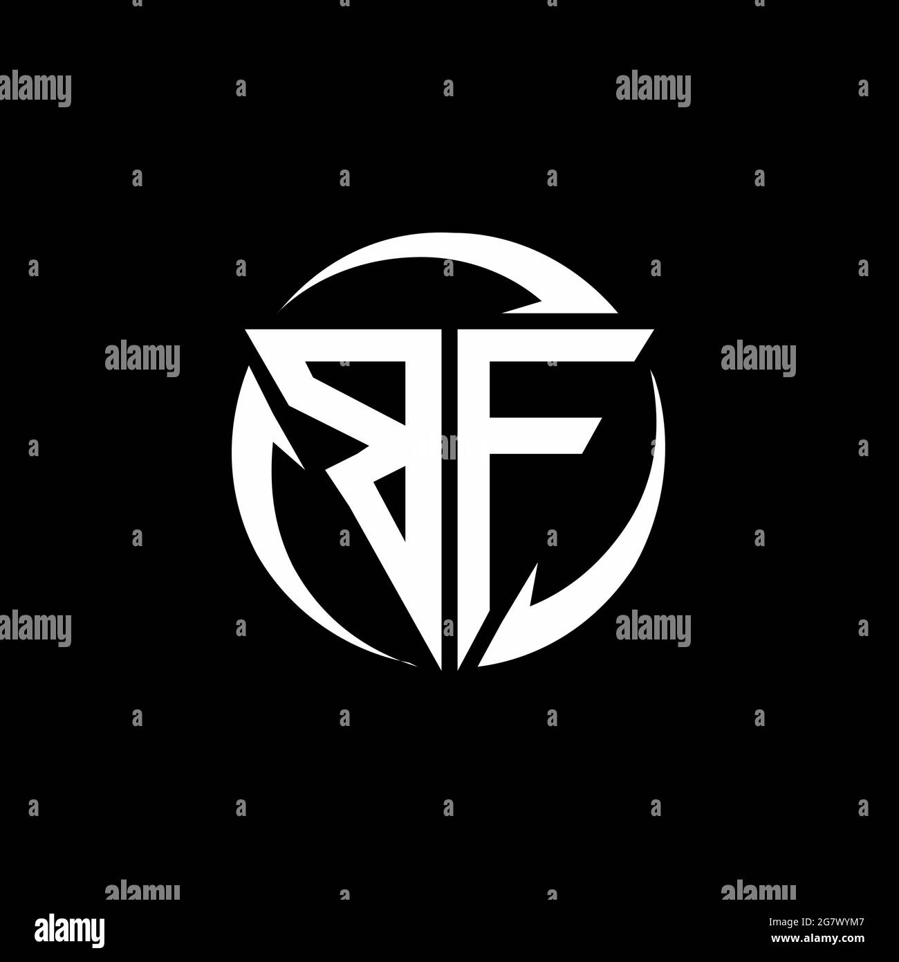 BF logo with triangle shape and circle rounded design template isolated ...