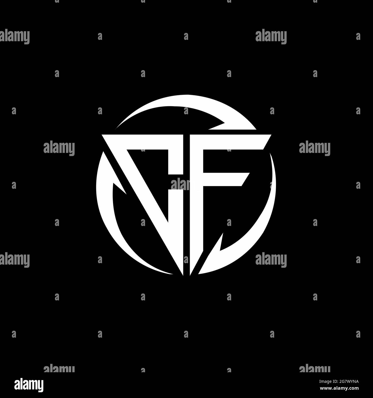 CF logo with triangle shape and circle rounded design template isolated ...