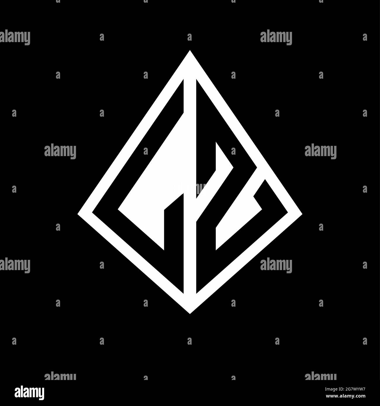 LZ logo letters monogram with prisma shape design template vector icon ...