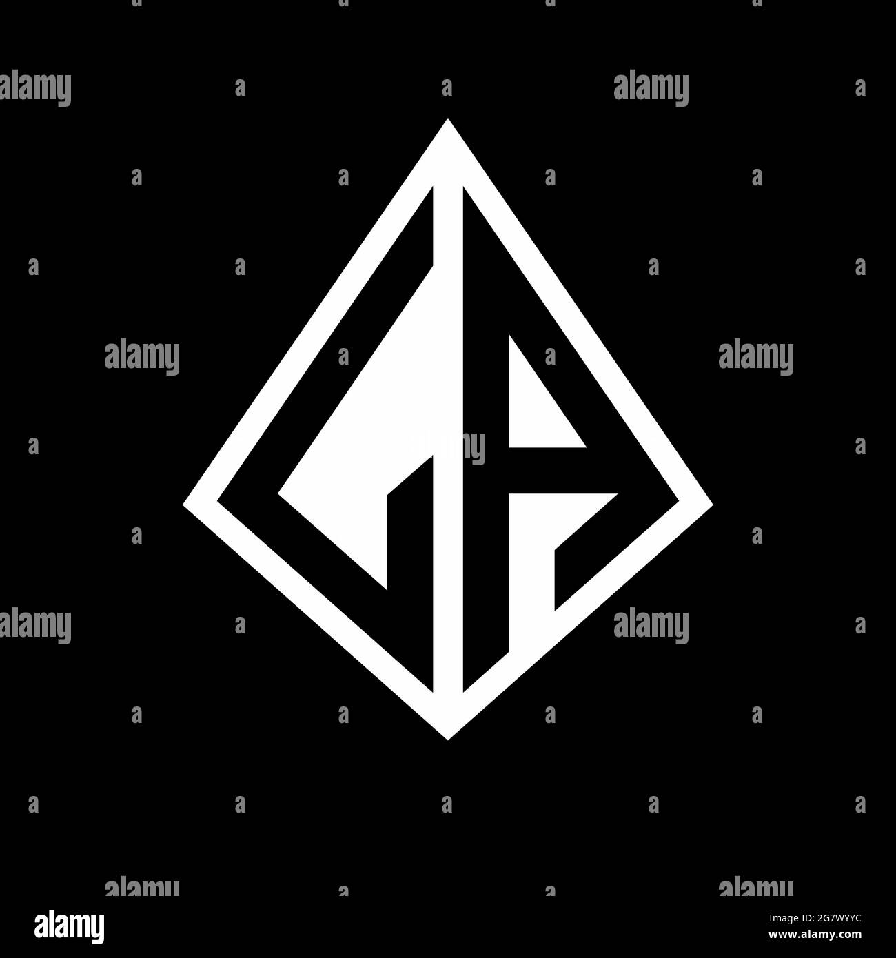 LA logo letters monogram with prisma shape design template vector icon ...