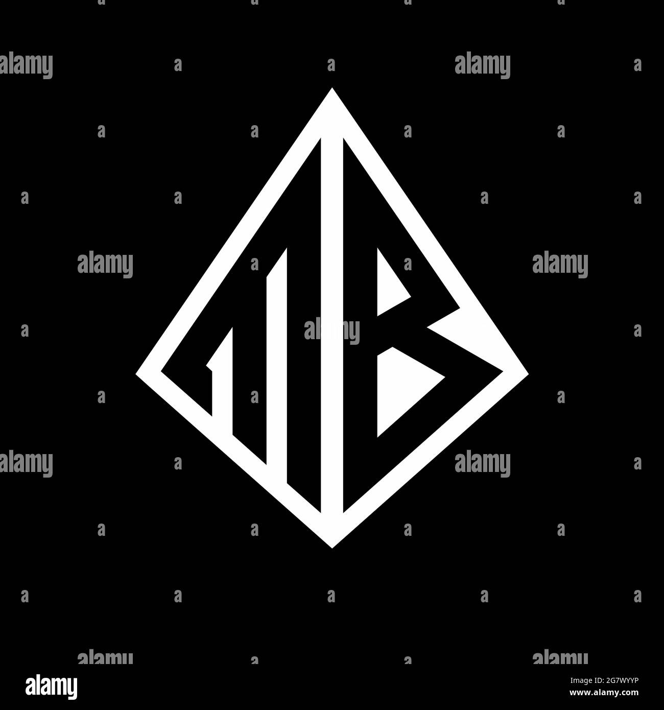 MB logo letters monogram with prisma shape design template vector icon ...