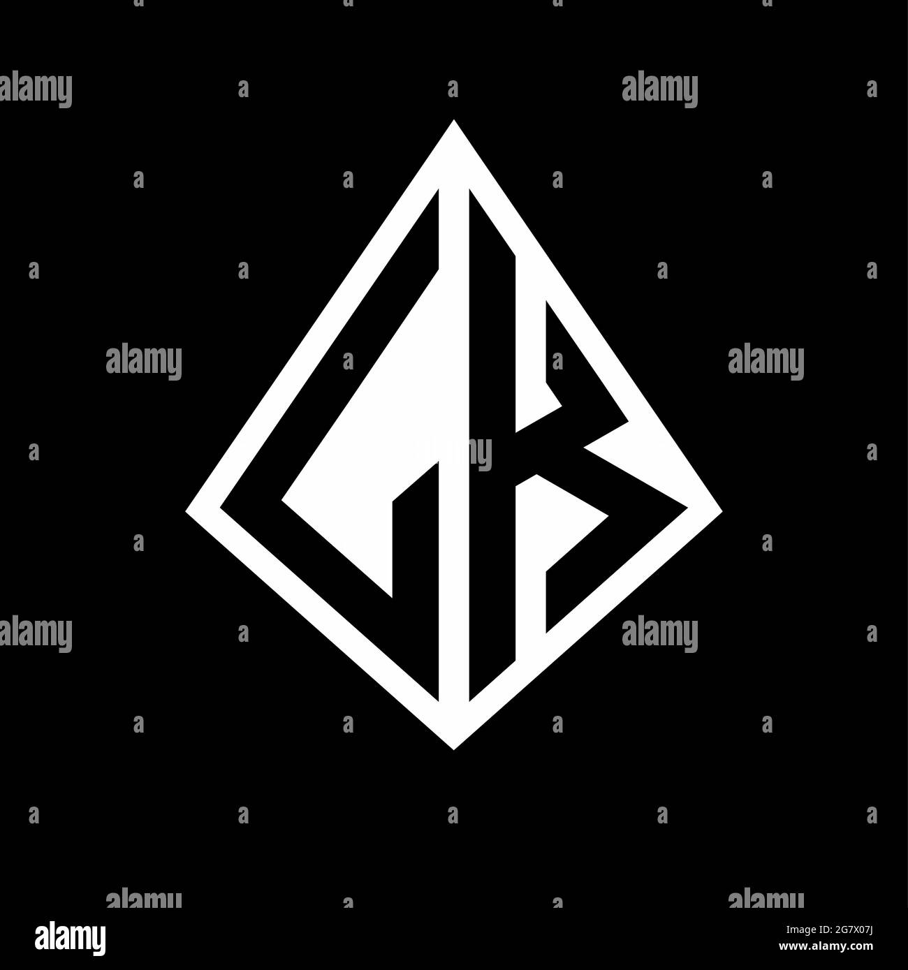 LK logo letters monogram with prisma shape design template vector icon ...