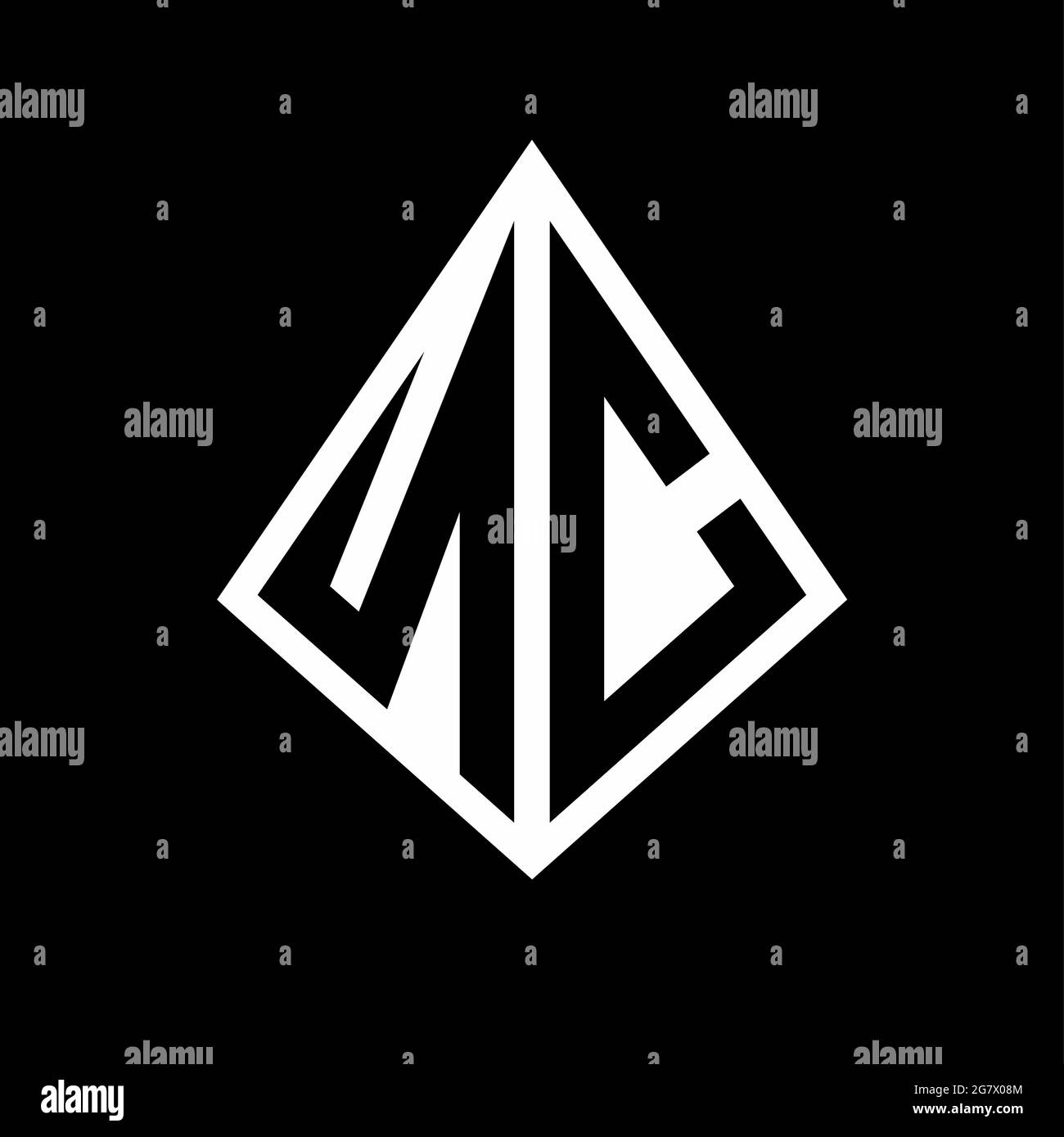 NC logo letters monogram with prisma shape design template vector icon ...