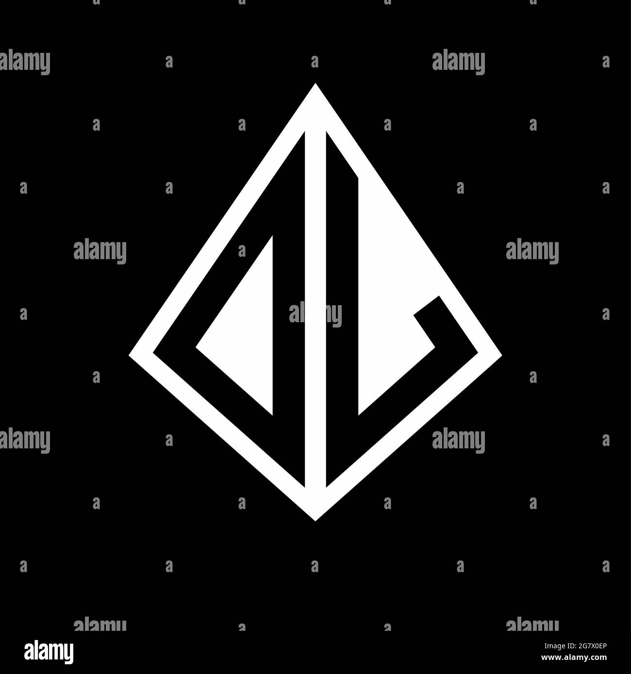 OL logo letters monogram with prisma shape design template vector icon ...