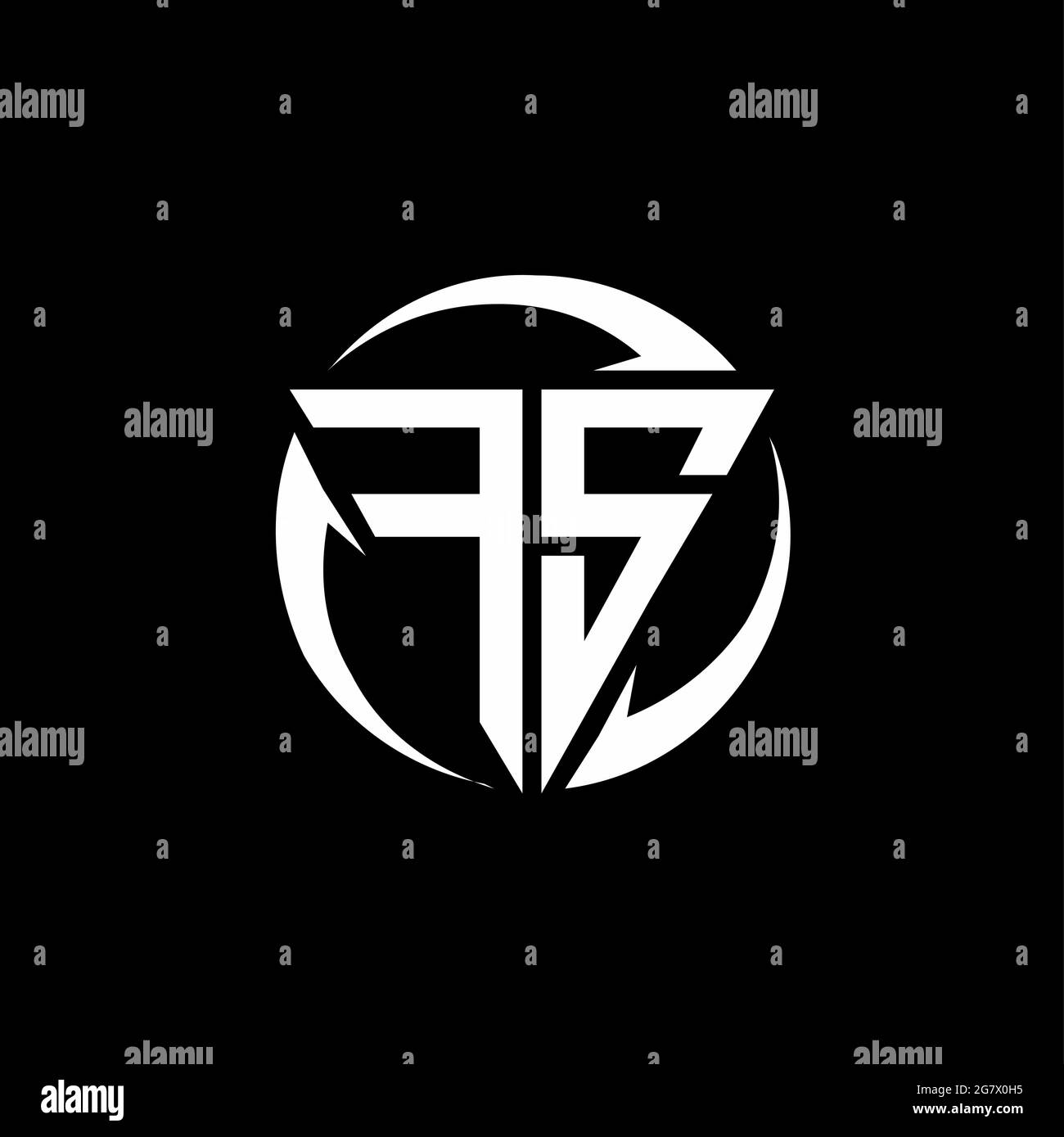 FS logo with triangle shape and circle rounded design template isolated ...