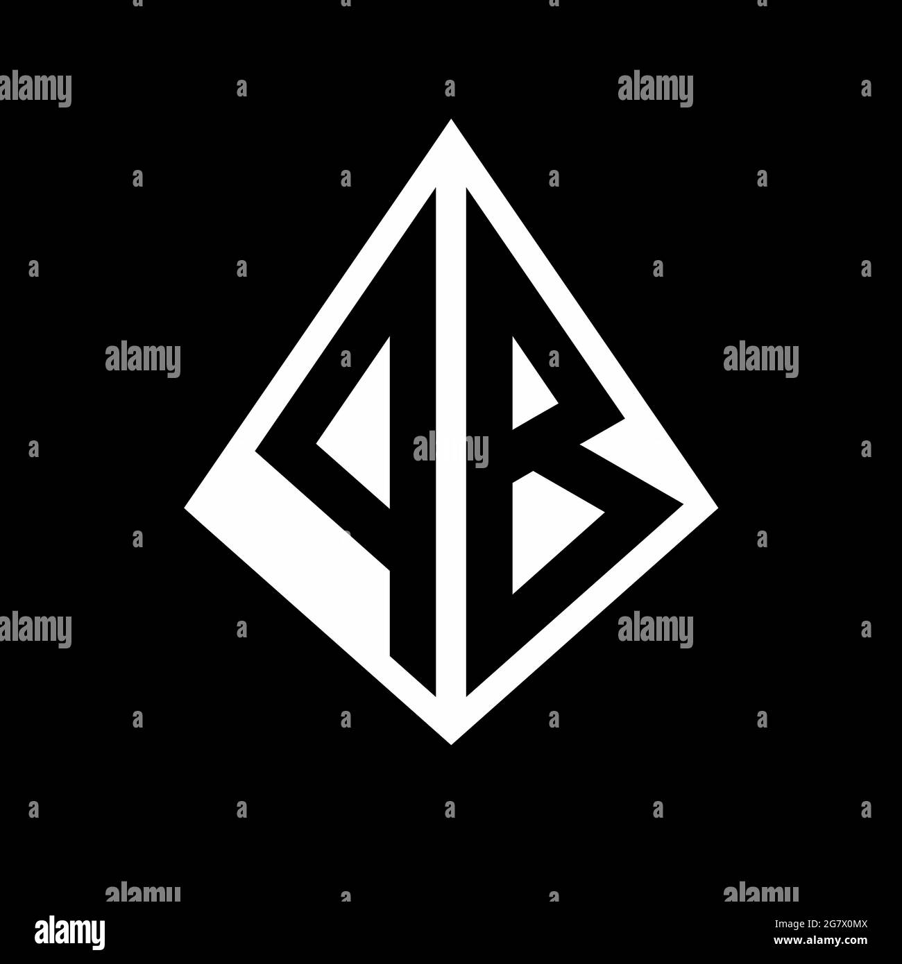 PB logo letters monogram with prisma shape design template vector icon ...