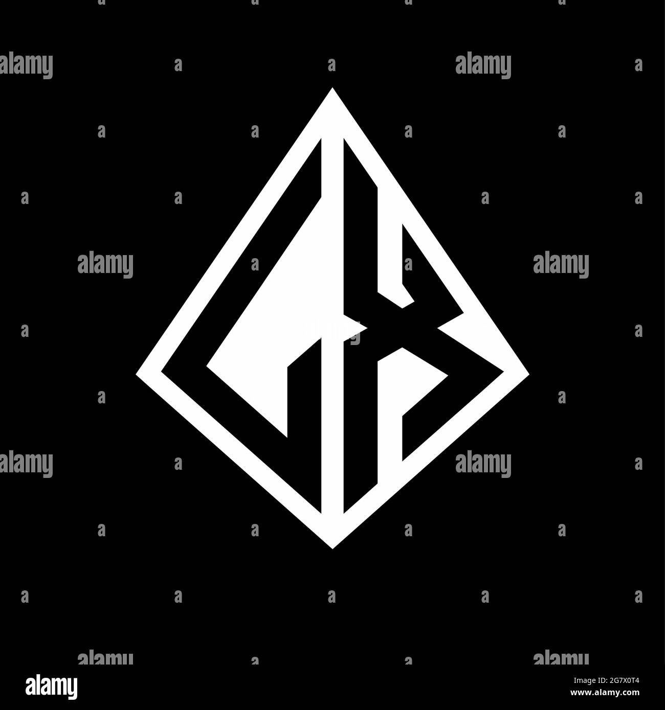 LX logo letters monogram with prisma shape design template vector icon ...