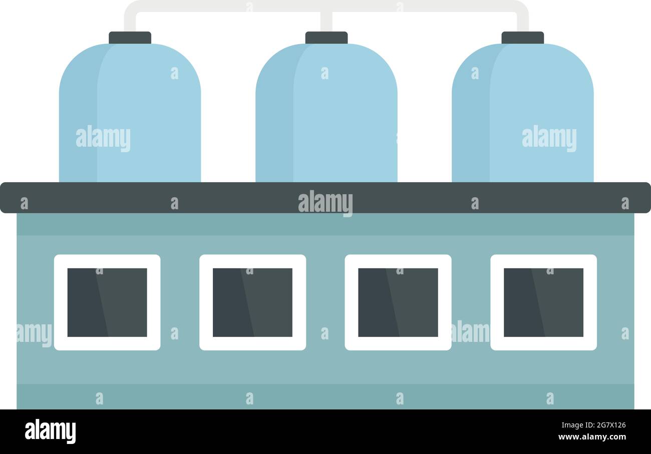 Milk factory building icon. Flat illustration of milk factory building ...