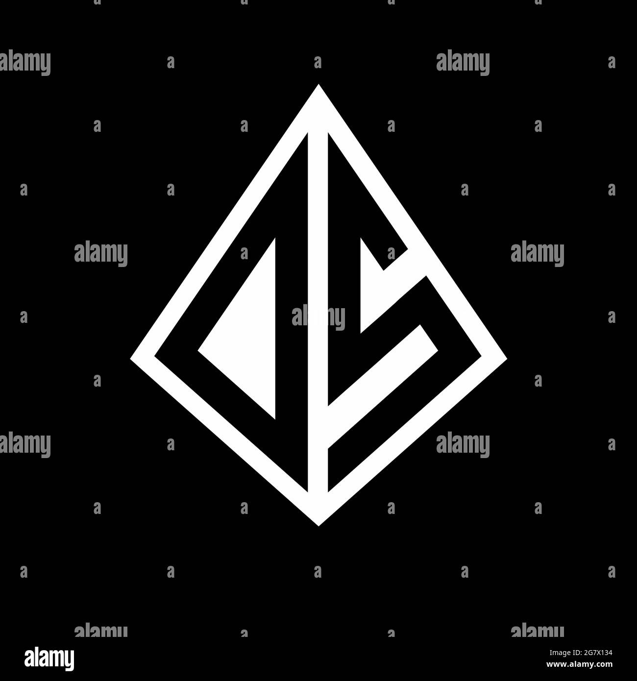 OS logo letters monogram with prisma shape design template vector icon ...