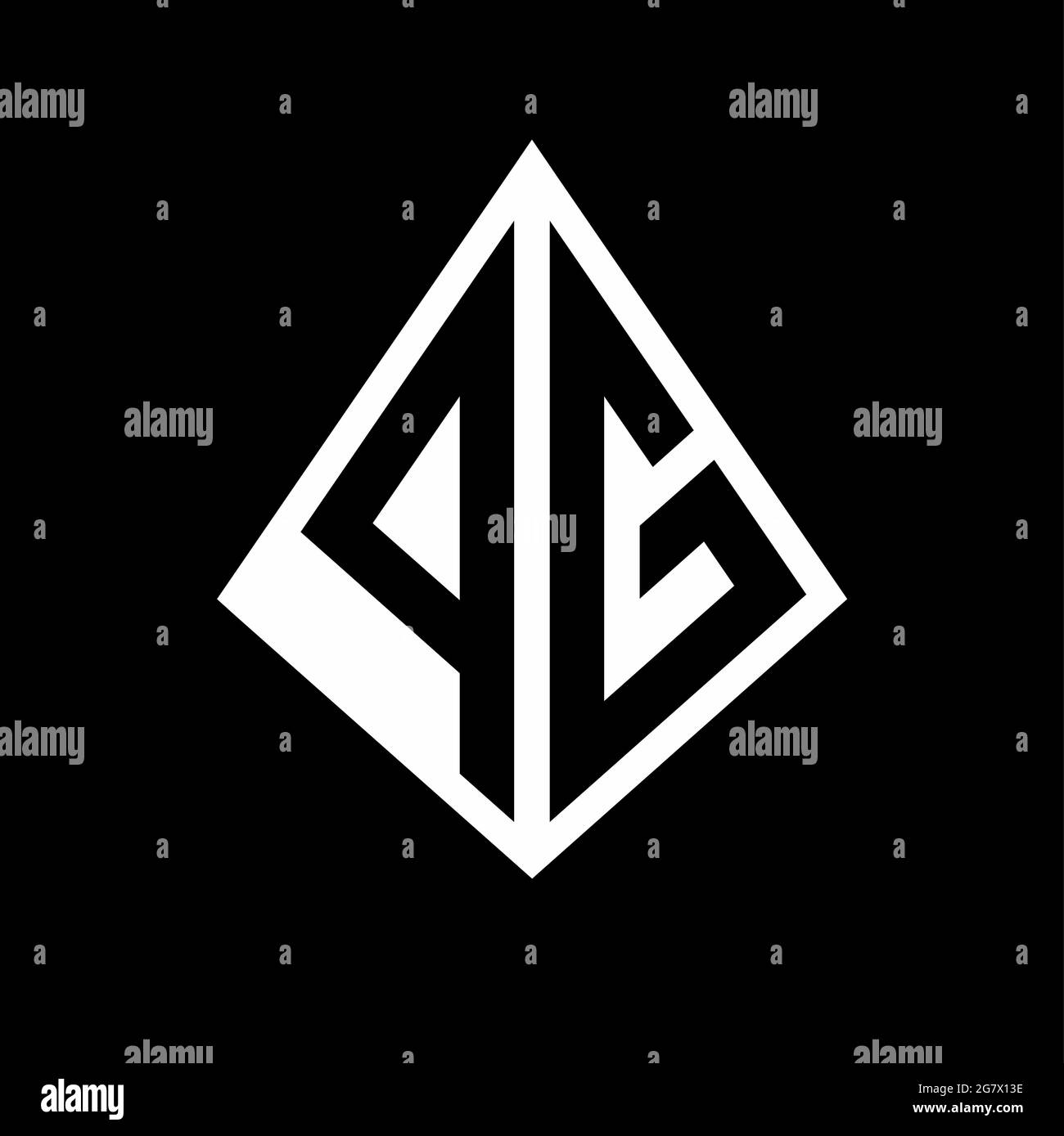 PG logo letters monogram with prisma shape design template vector icon ...