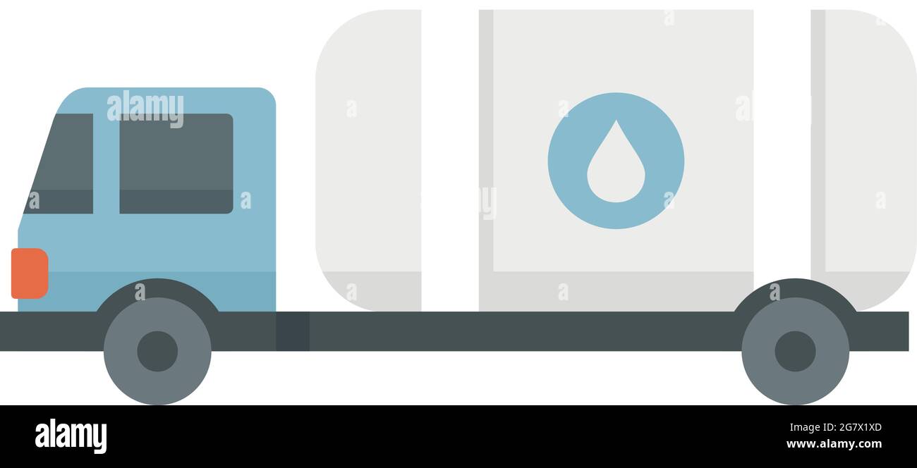 Milk truck tank icon. Flat illustration of milk truck tank vector icon ...