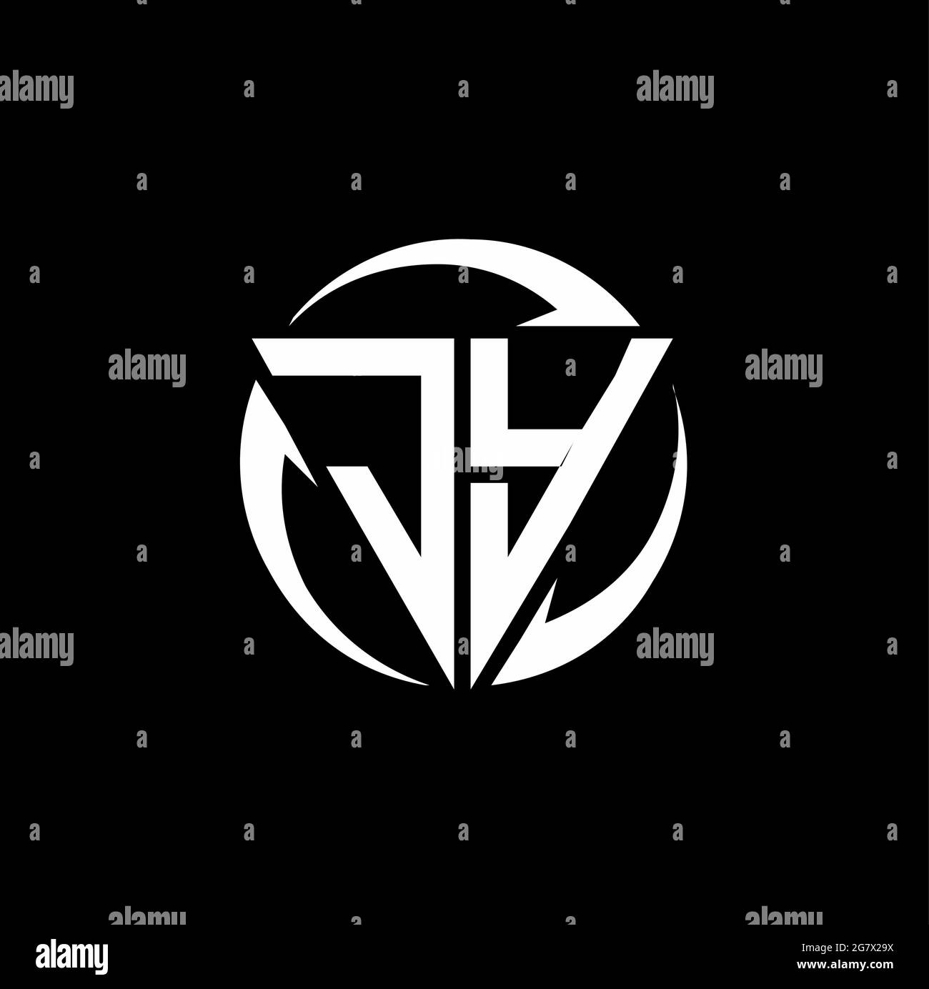 JY logo with triangle shape and circle rounded design template isolated ...
