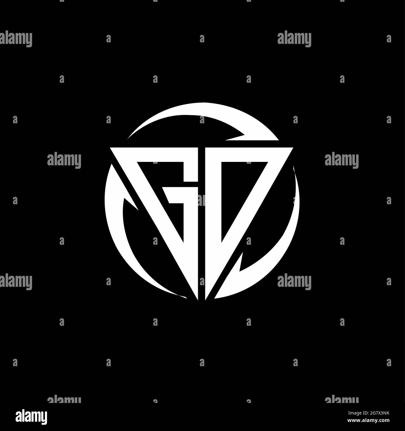 GO logo with triangle shape and circle rounded design template isolated ...