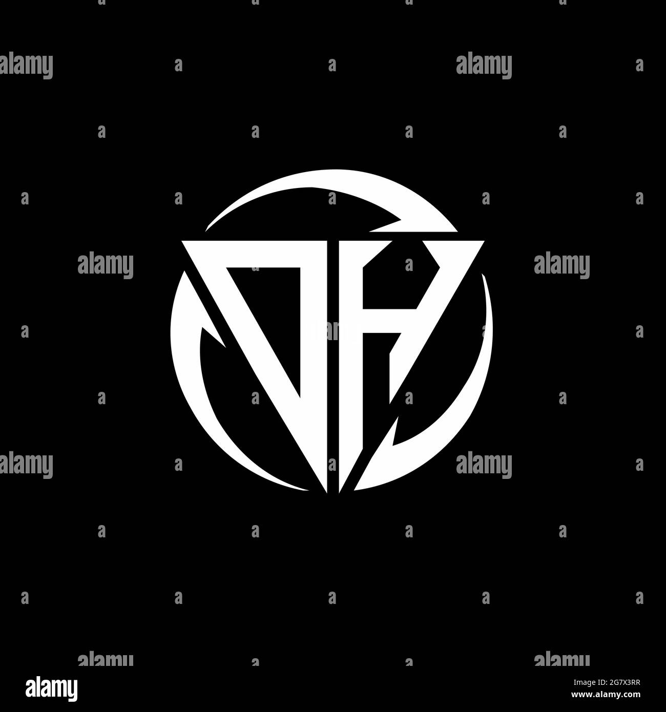OH logo with triangle shape and circle rounded design template isolated ...