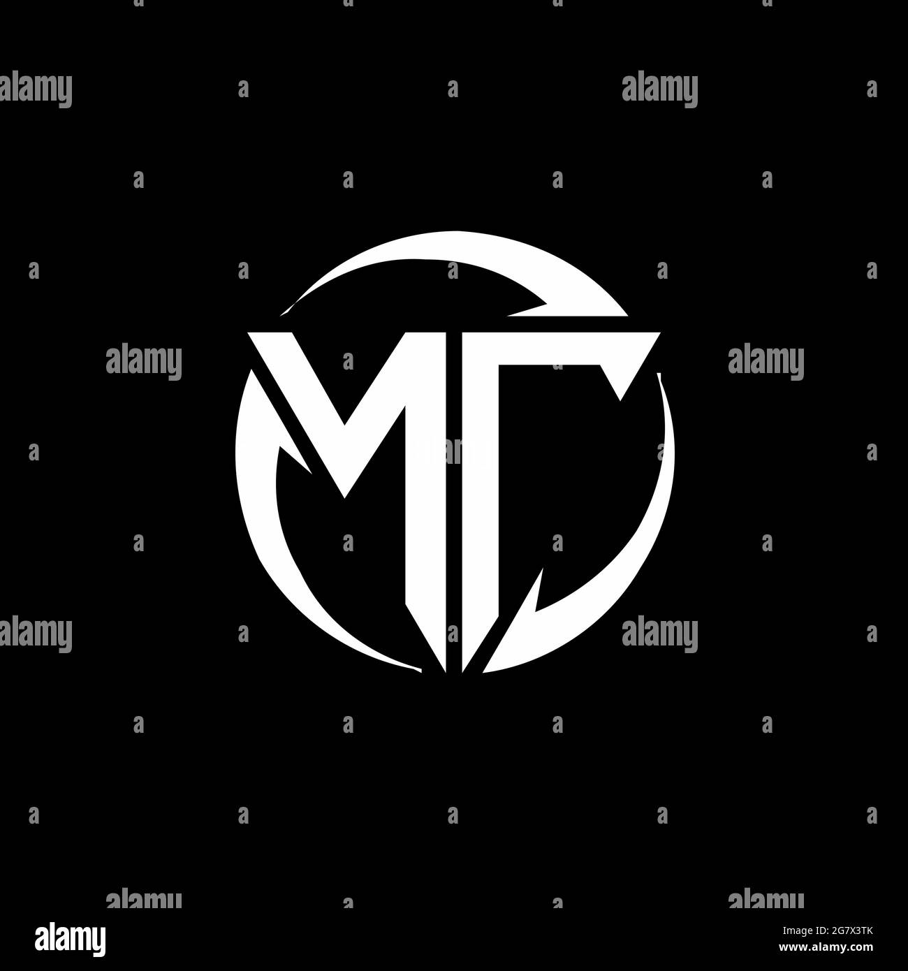 NT logo with triangle shape and circle rounded design template isolated ...