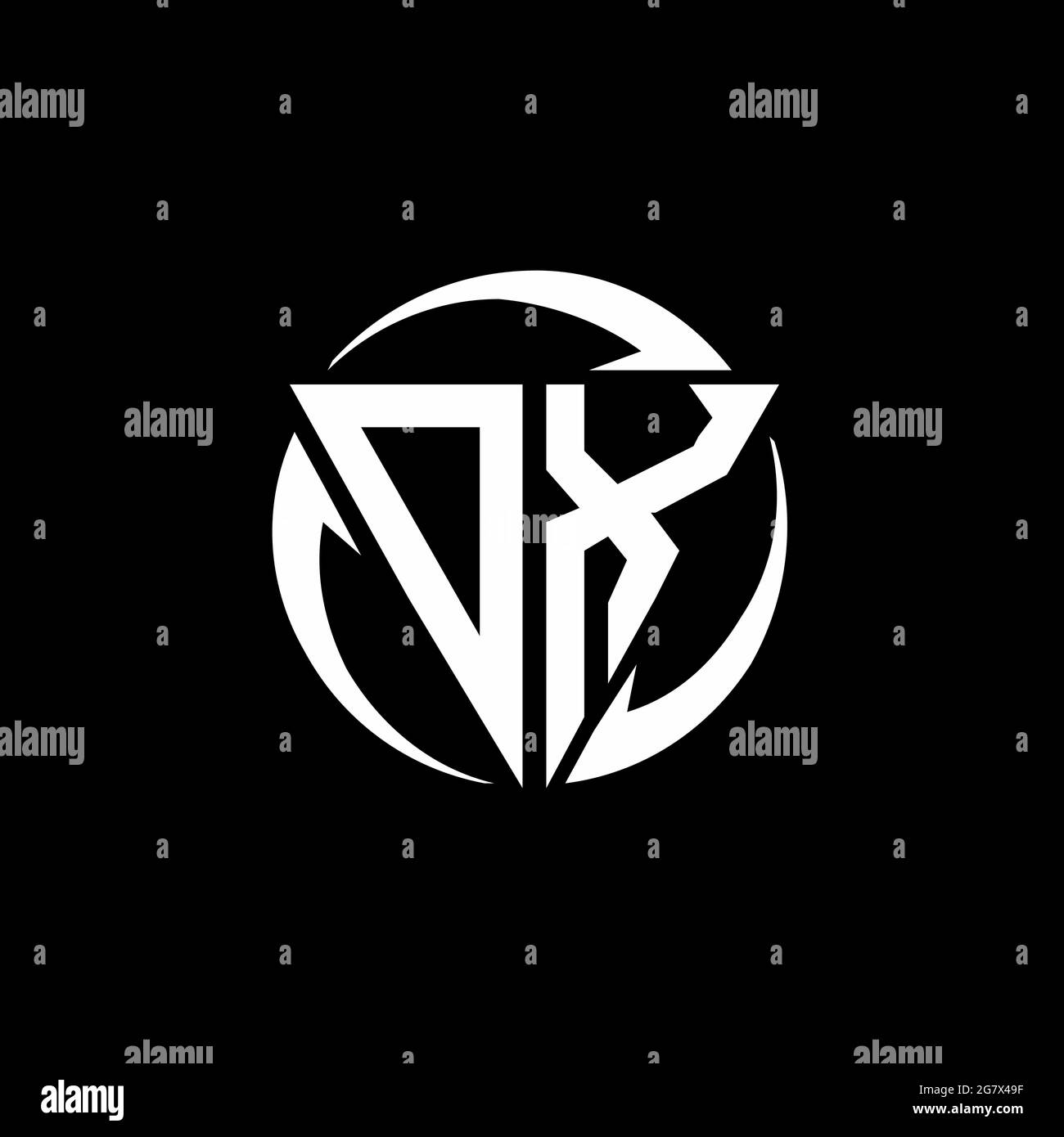 OX logo with triangle shape and circle rounded design template isolated ...