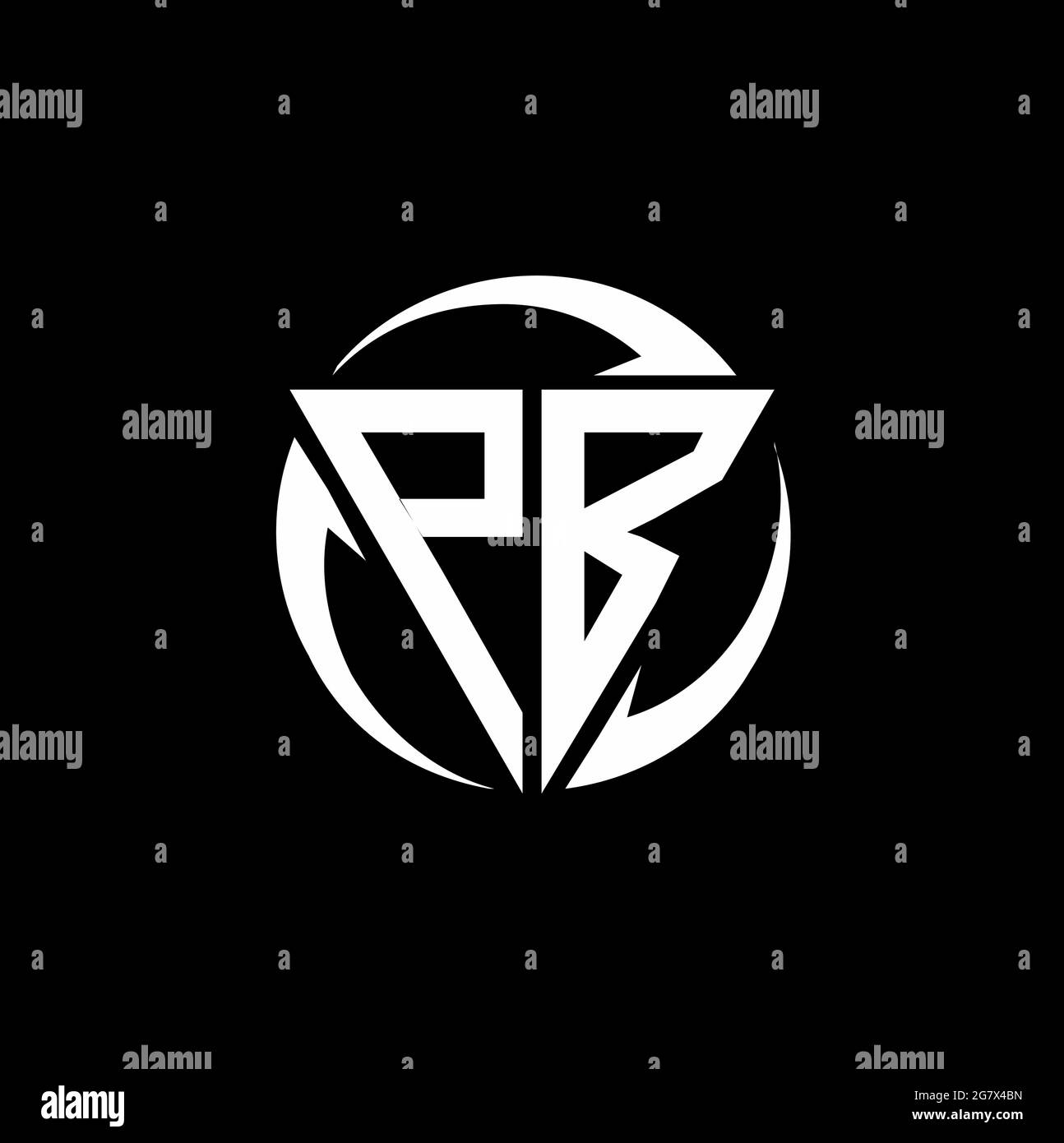 PB logo with triangle shape and circle rounded design template isolated ...