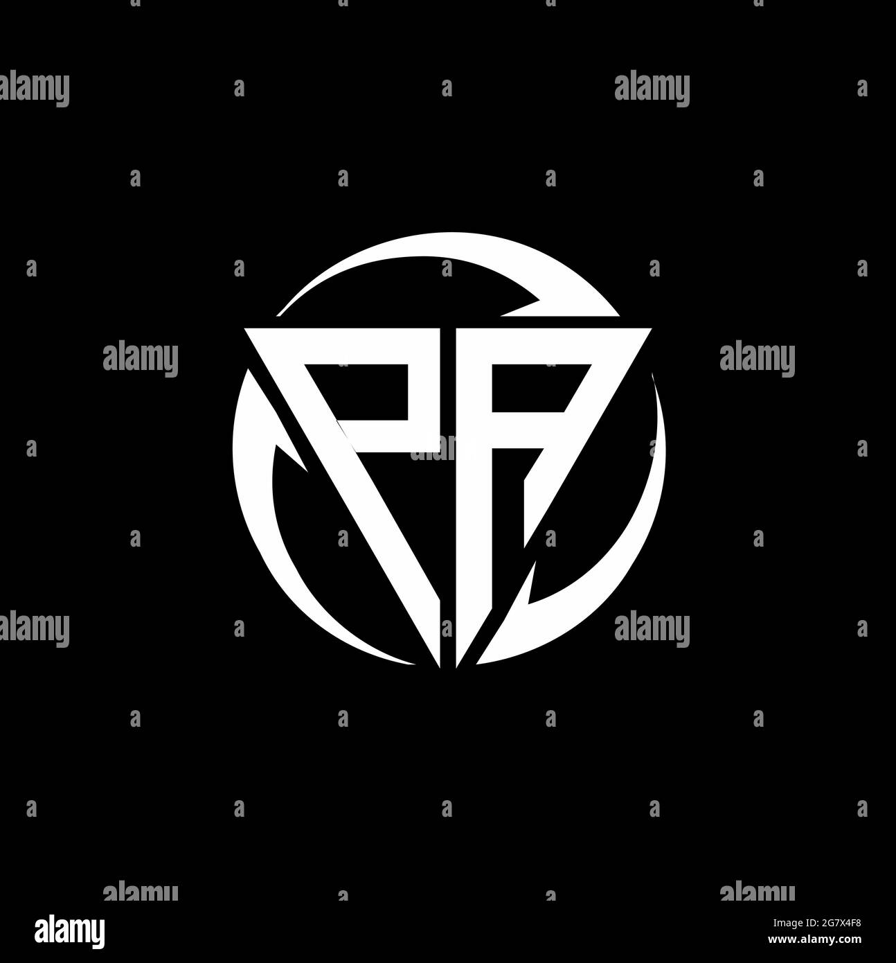 PA logo with triangle shape and circle rounded design template isolated ...