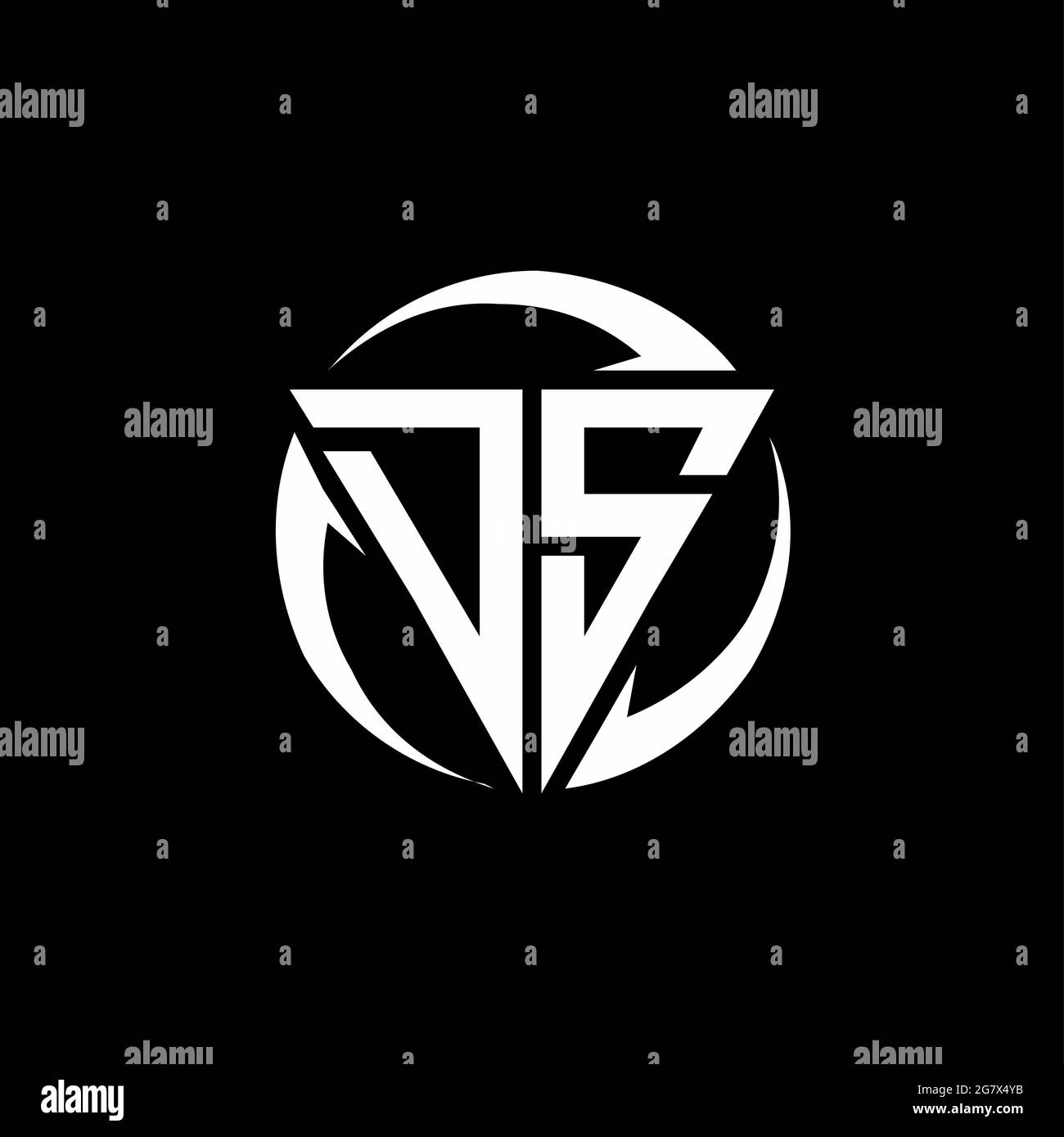 DS logo with triangle shape and circle rounded design template isolated ...
