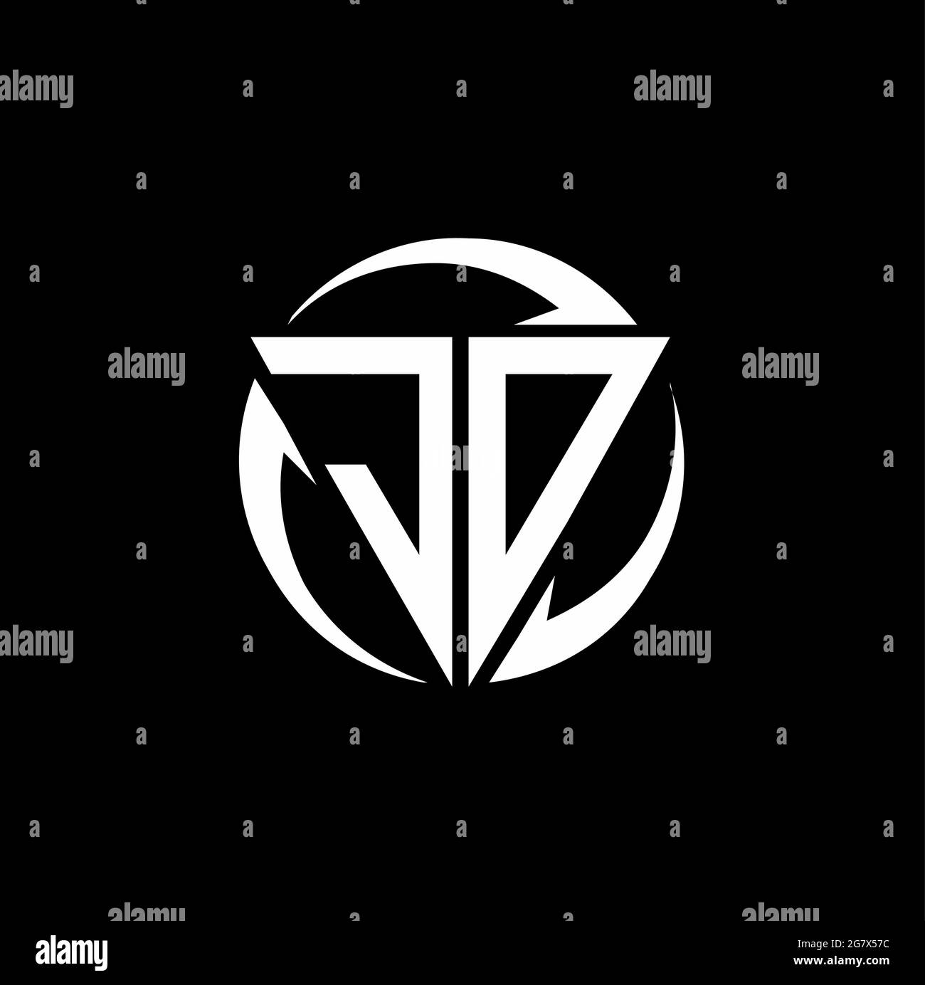 JO logo with triangle shape and circle rounded design template isolated ...