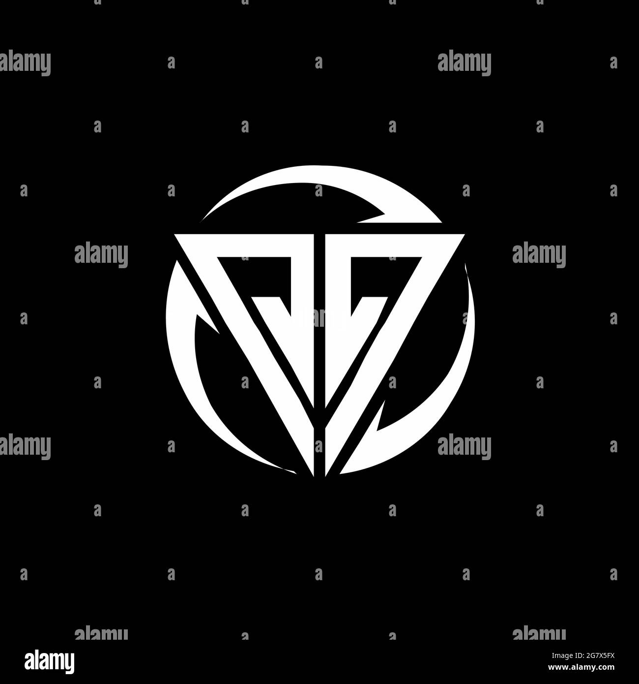 QQ logo with triangle shape and circle rounded design template isolated ...