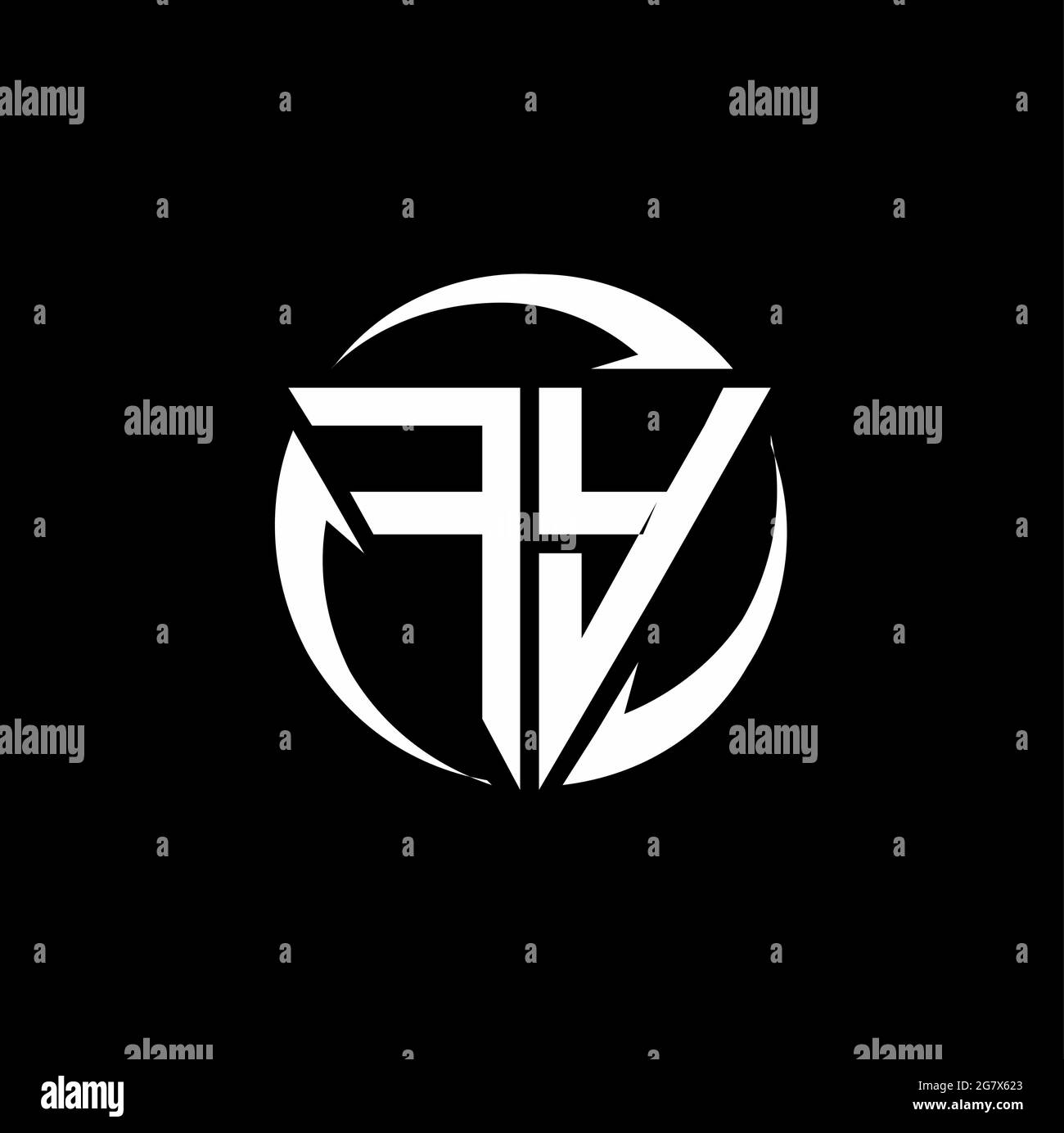 FY logo with triangle shape and circle rounded design template isolated ...