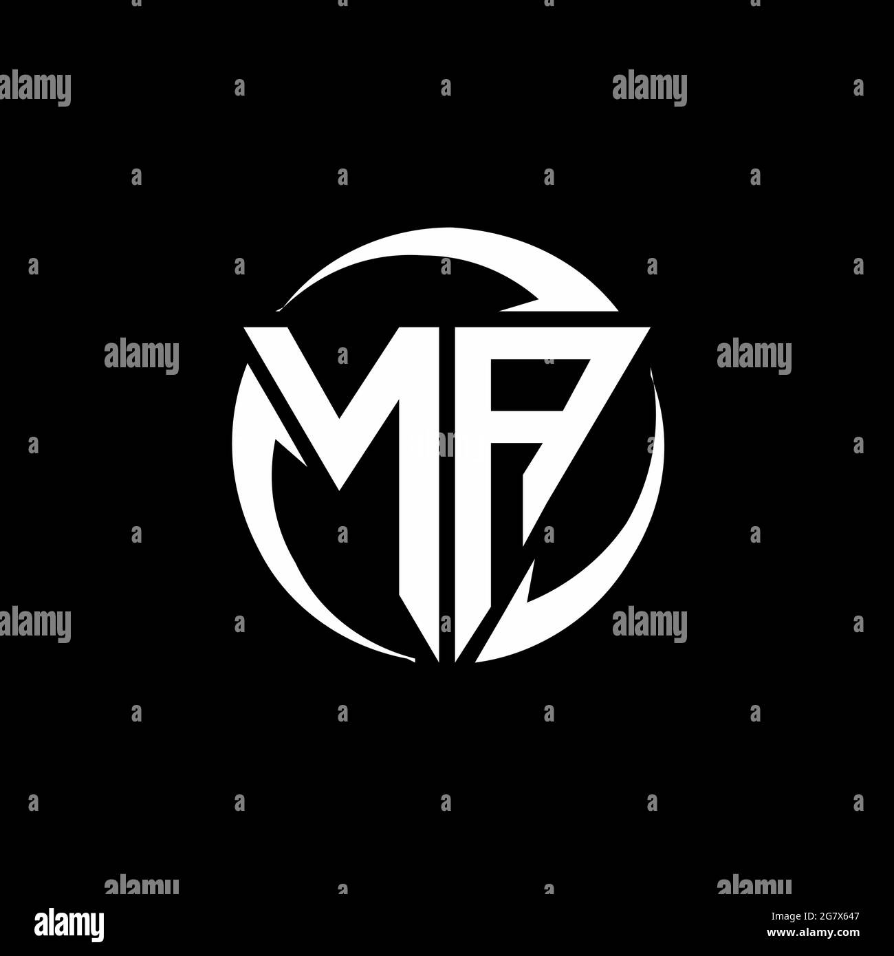 NA logo with triangle shape and circle rounded design template isolated ...