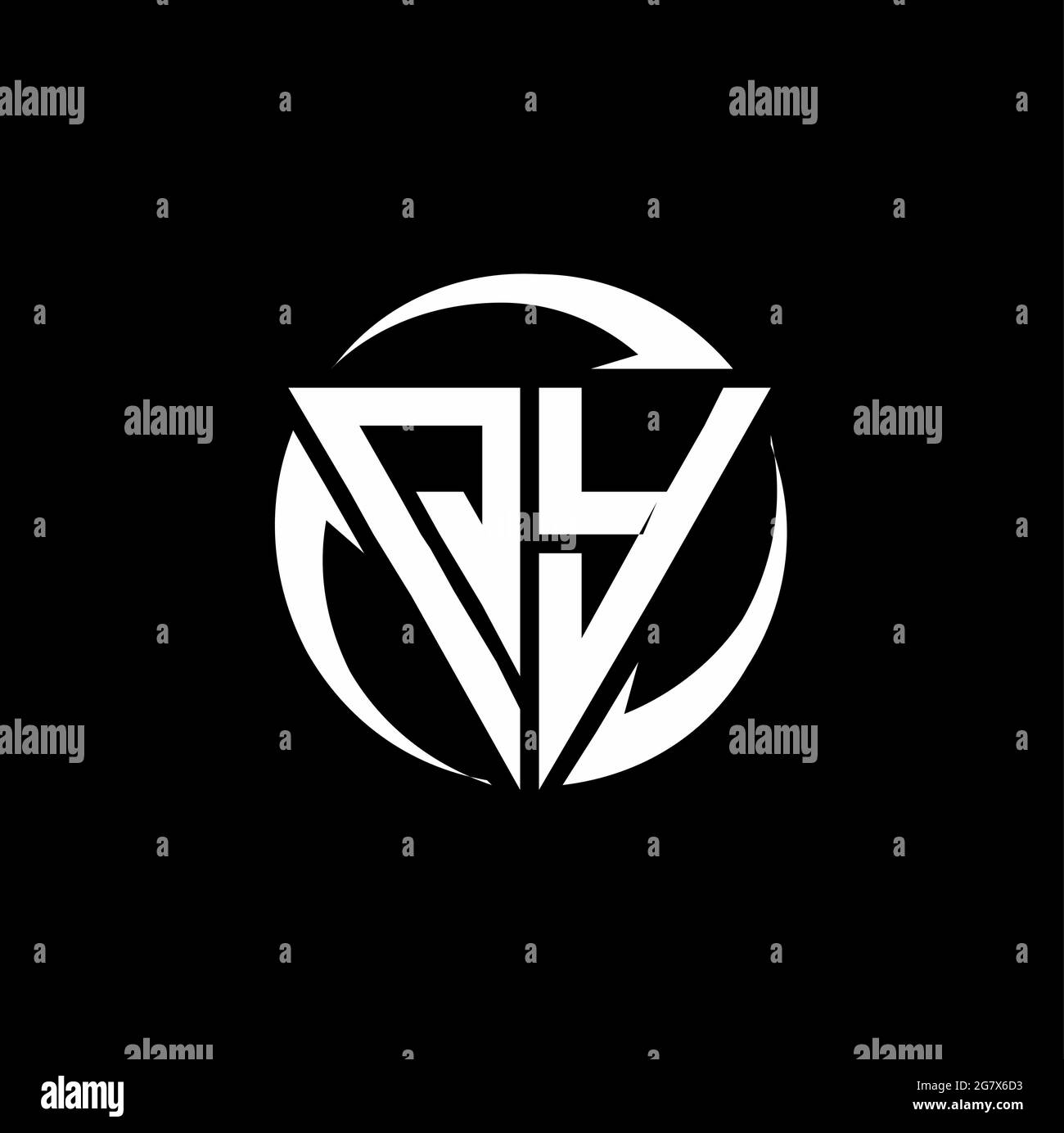 QY logo with triangle shape and circle rounded design template isolated ...