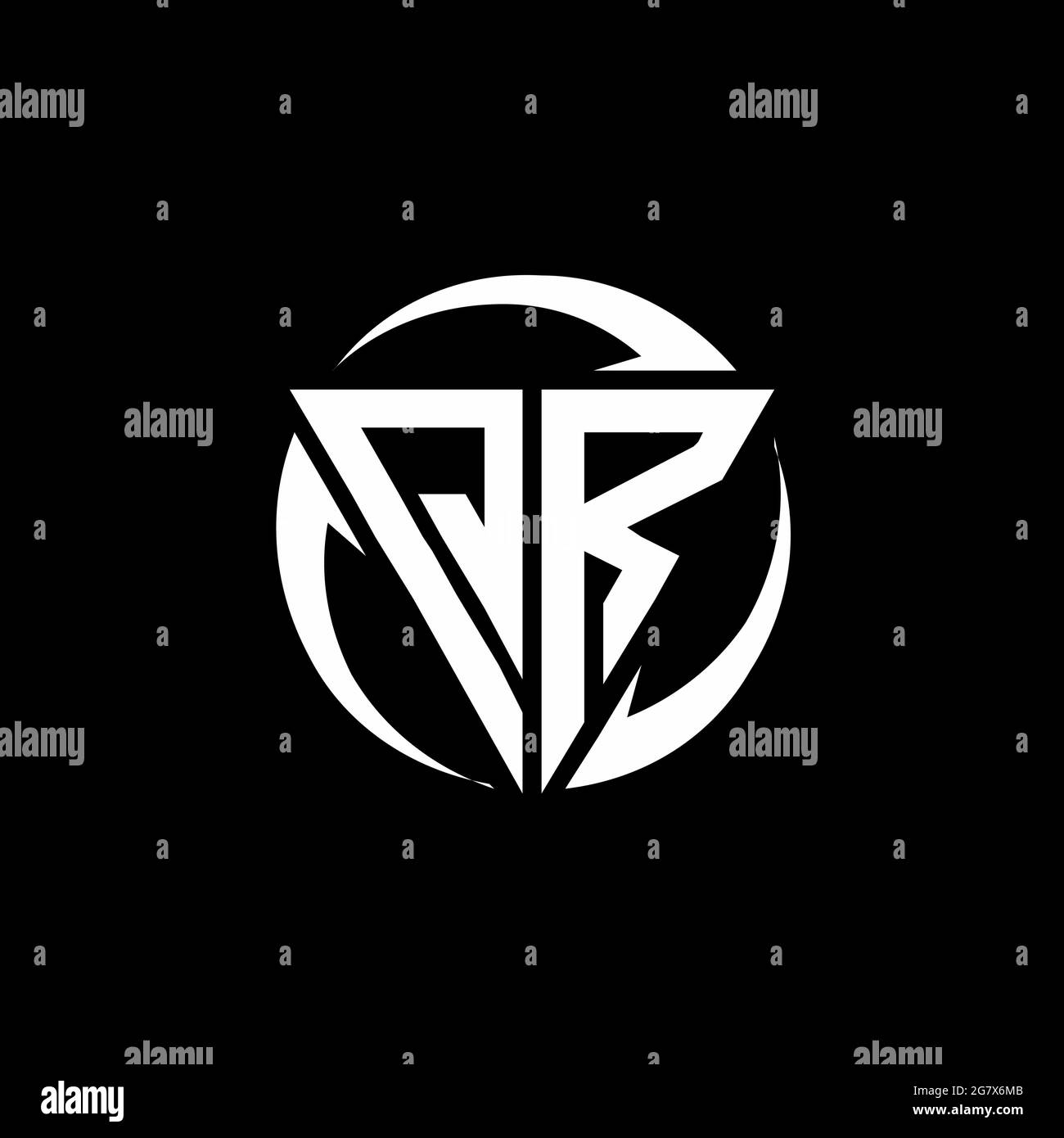 QR logo with triangle shape and circle rounded design template isolated ...